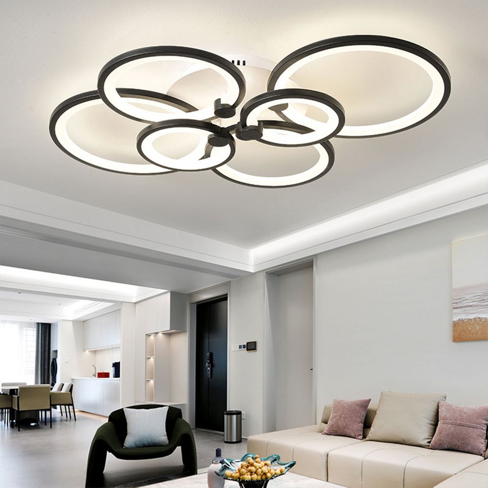 Daskoo Deckenleuchten Led Deckenleuchte 6 Ringe 62w Led Deckenlampe