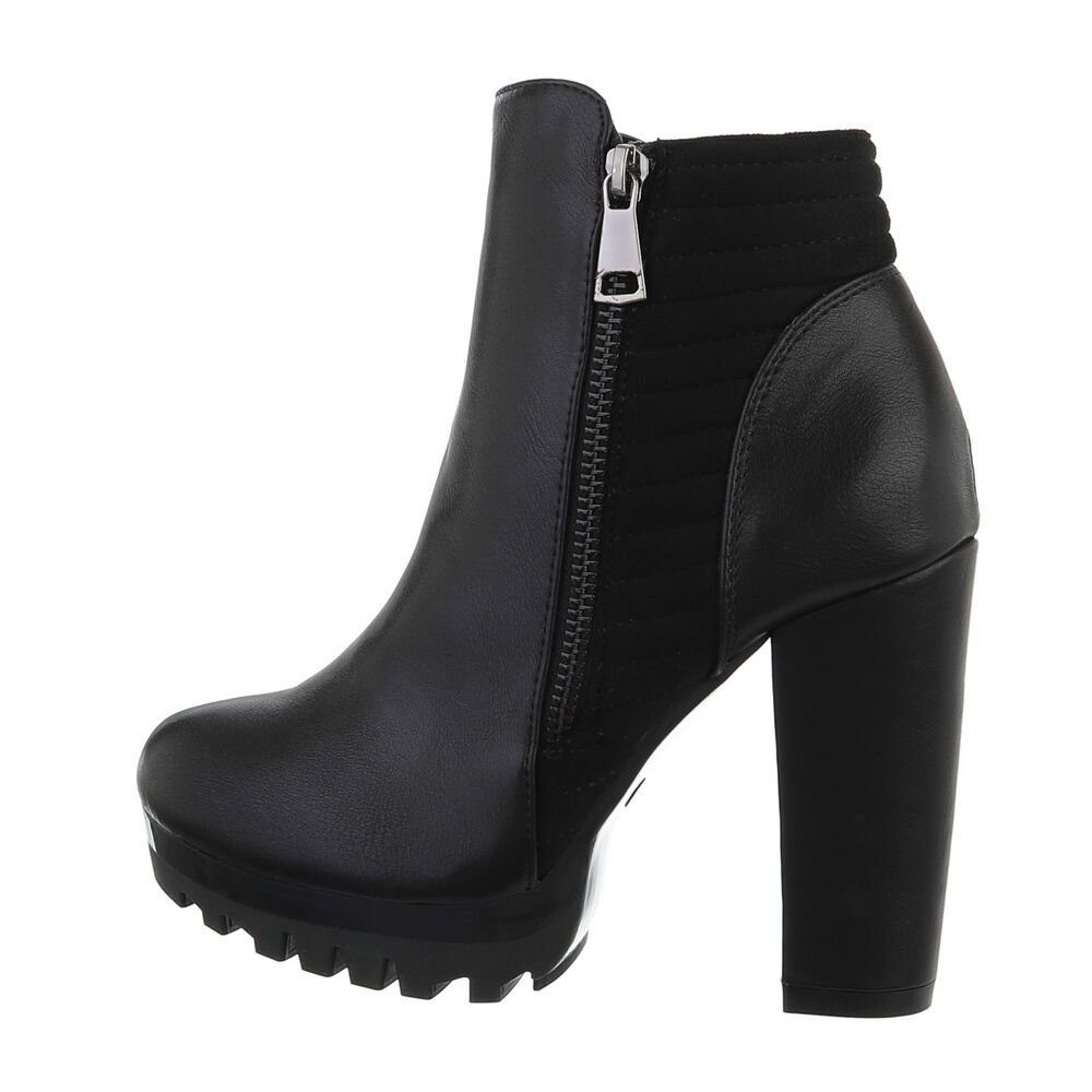 Ital Design Damen Party And Clubwear Stiefelette Blockabsatz High Heel