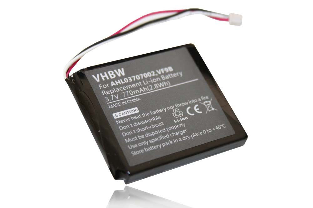 vhbw Ersatz für TomTom VF9B, AHL03706001, AHL03707002, VF9 für Navigation Akku Li-Ion 770 mAh (3 ...