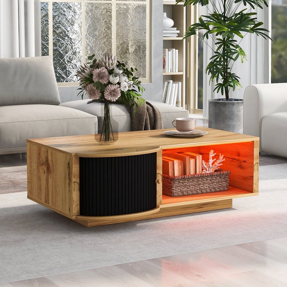Odikalo Couchtisch Kaffeetisch Gebogenem Design Sofatischmit