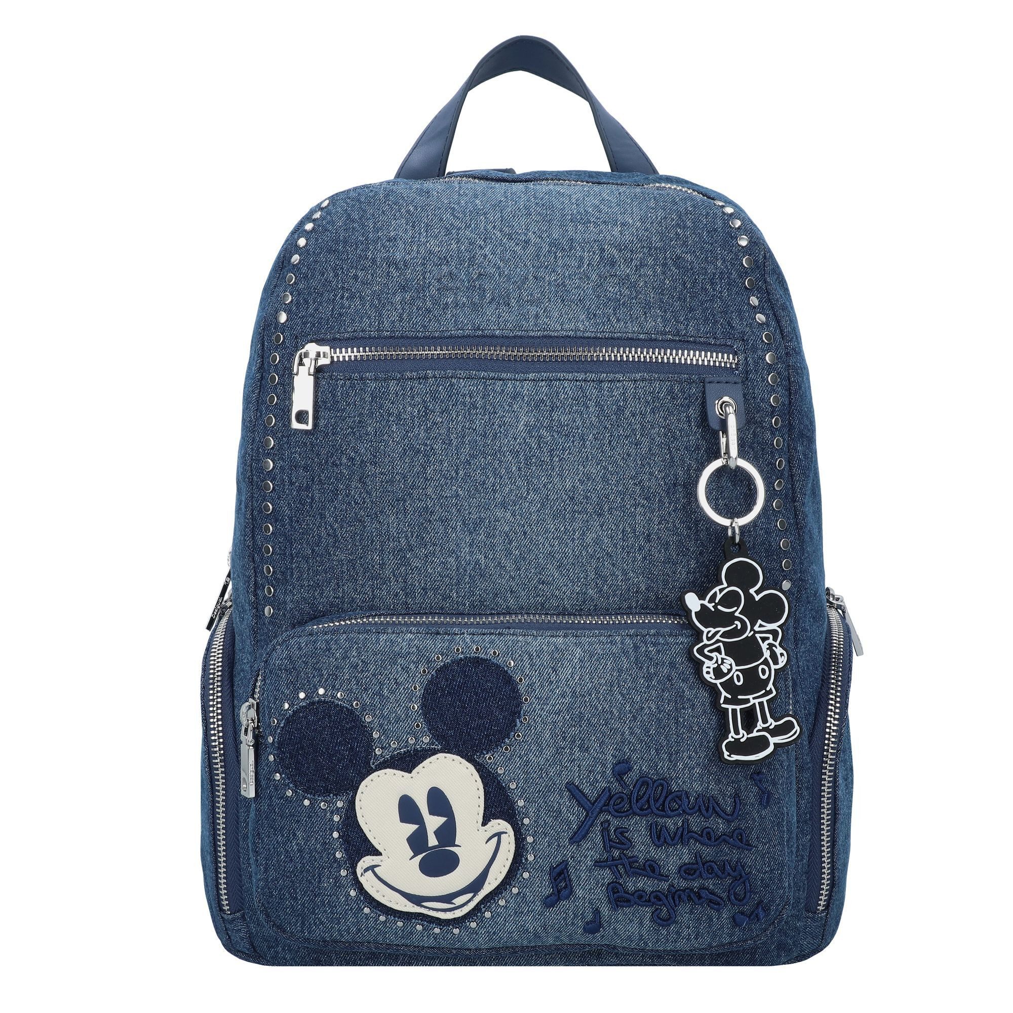 Desigual Cityrucksack Mickey Rock Denim, Baumwolle, Ausstattungen: Reißverschlussfach ...