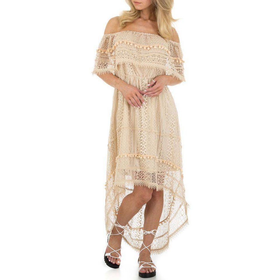Ital Design Sommerkleid Damen Freizeit Asymmetrisch Cold Shoulder