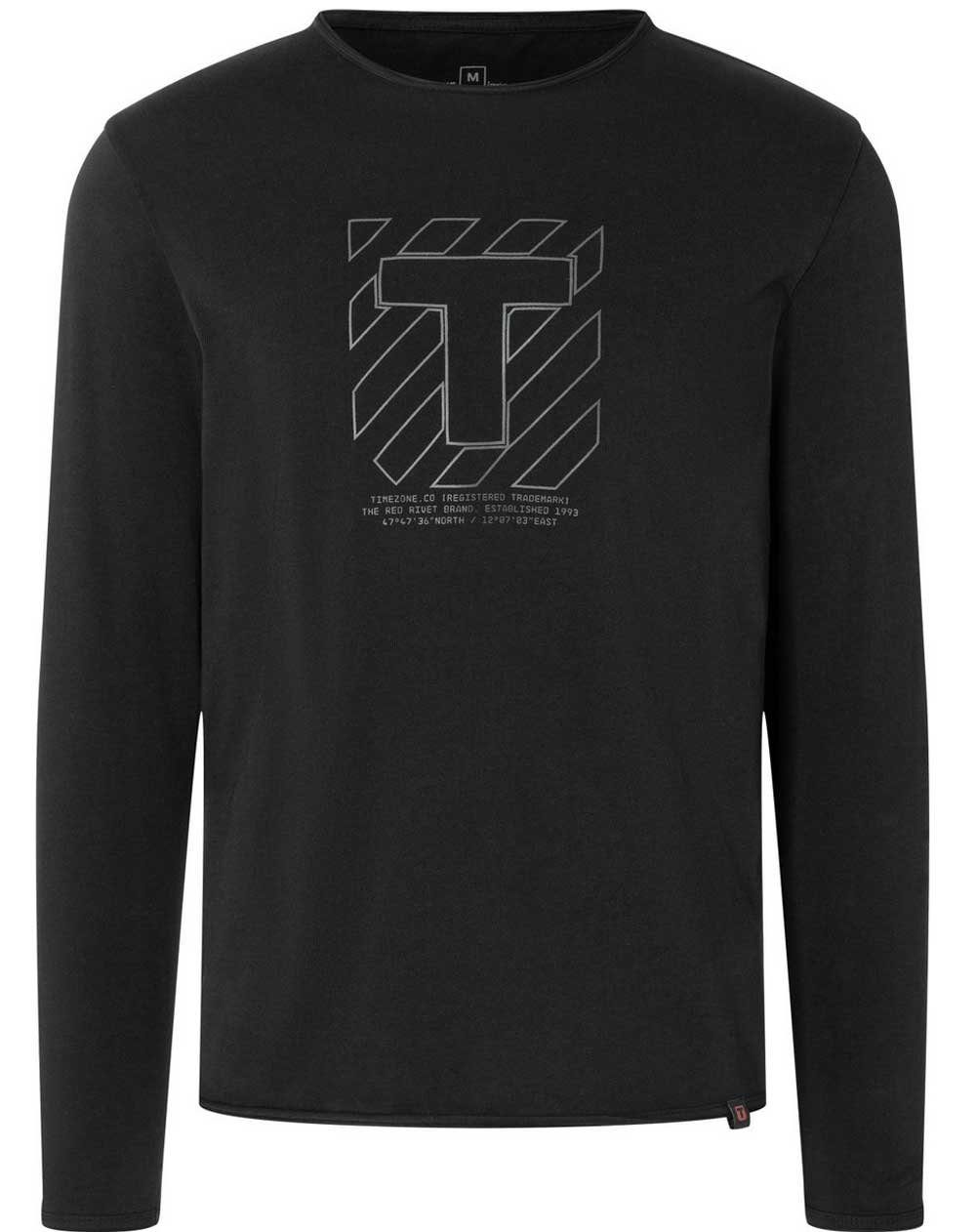 TIMEZONE Sweatshirt, reflektierende Brustprint in Silber