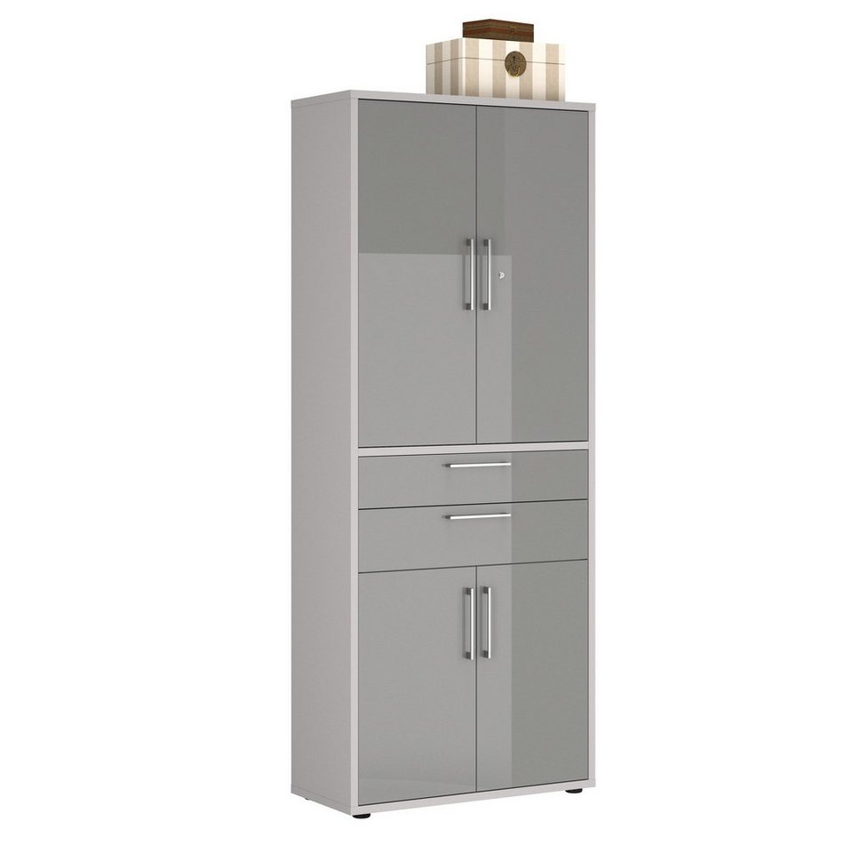 Möbelando Aktenschrank 1399 Hxt 222x40 Cm In Platingrau Kieselgrau