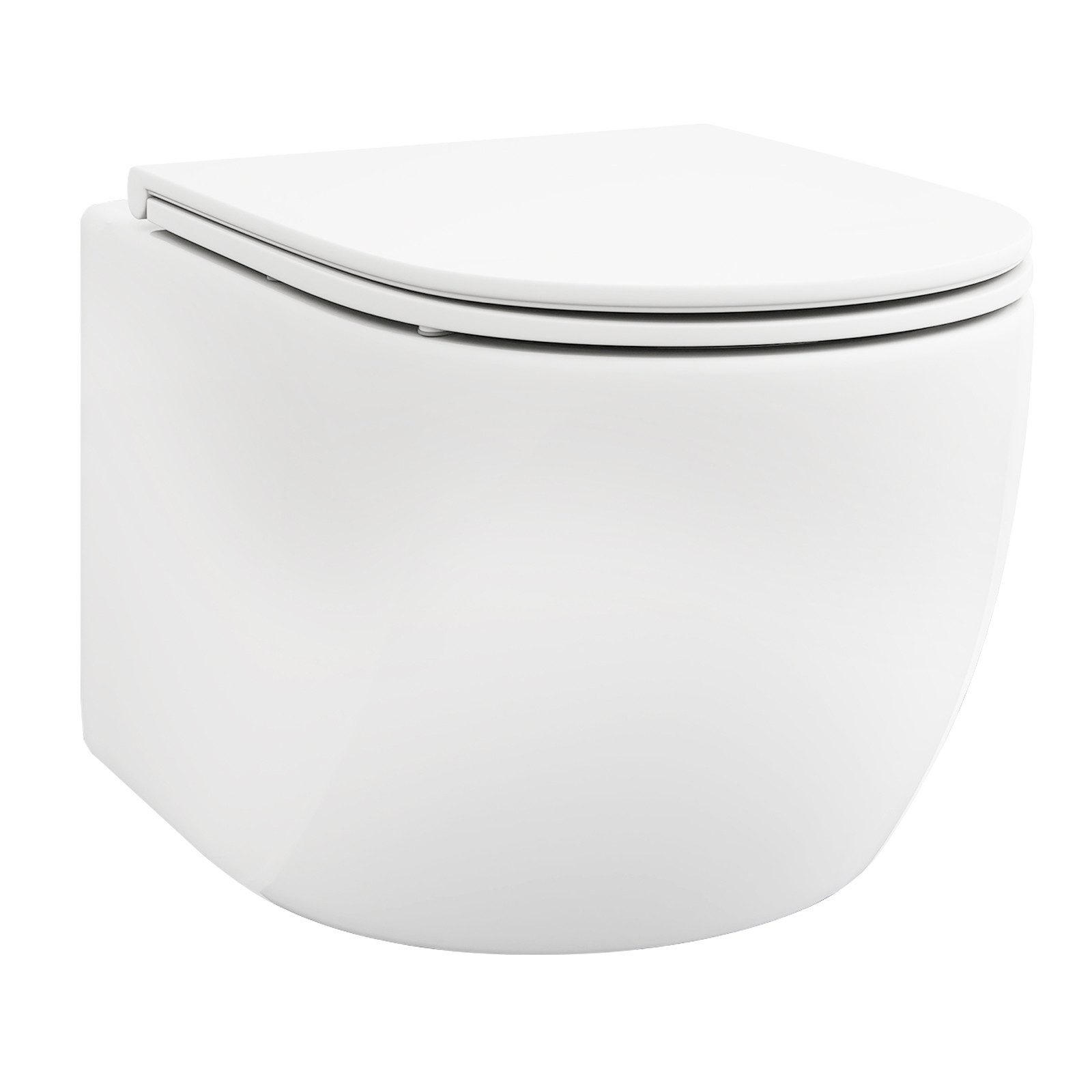 COSTWAY Tiefspül-WC spülrandlos, Hänge, Wand-WC mit Sitz, Dual-Spülsystem