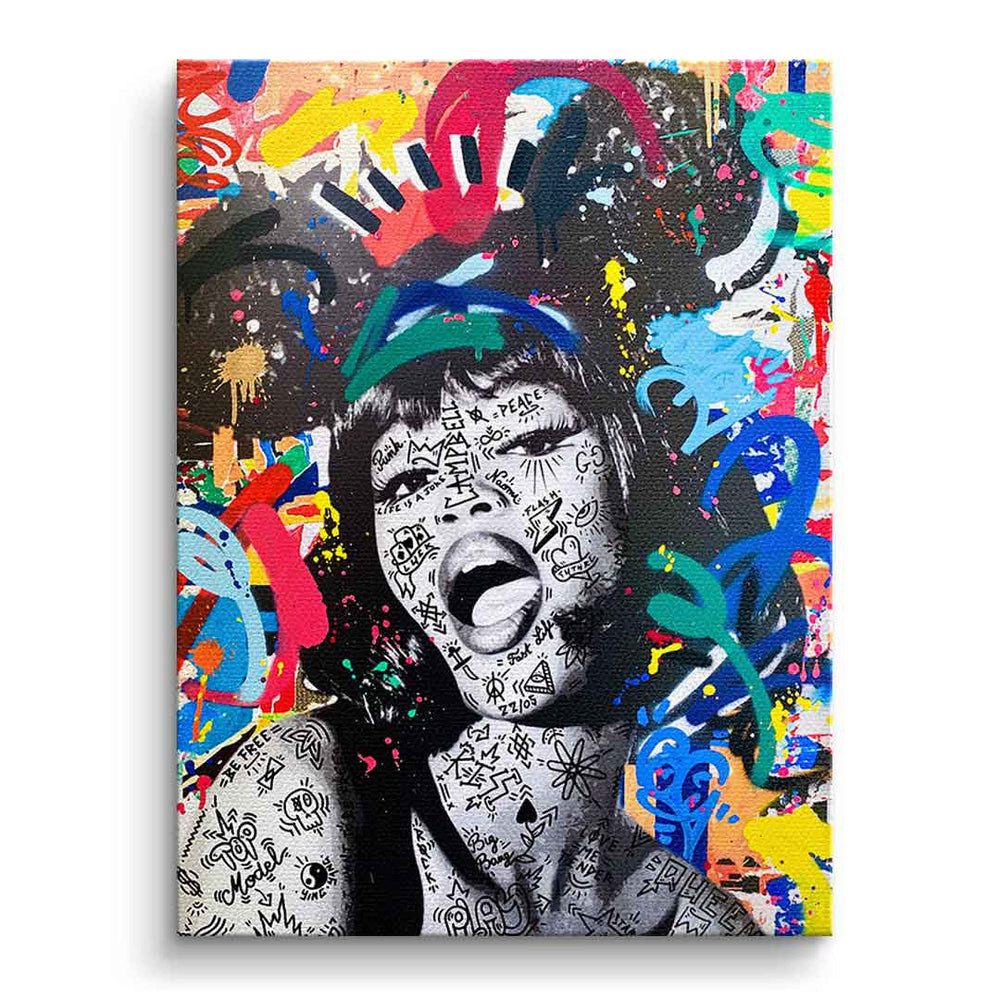 DOTCOMCANVAS® Leinwandbild CAMPBELL SPIRIT, Leinwandbild CAMPBELL SPIRIT Pop Art hochkant Portrait