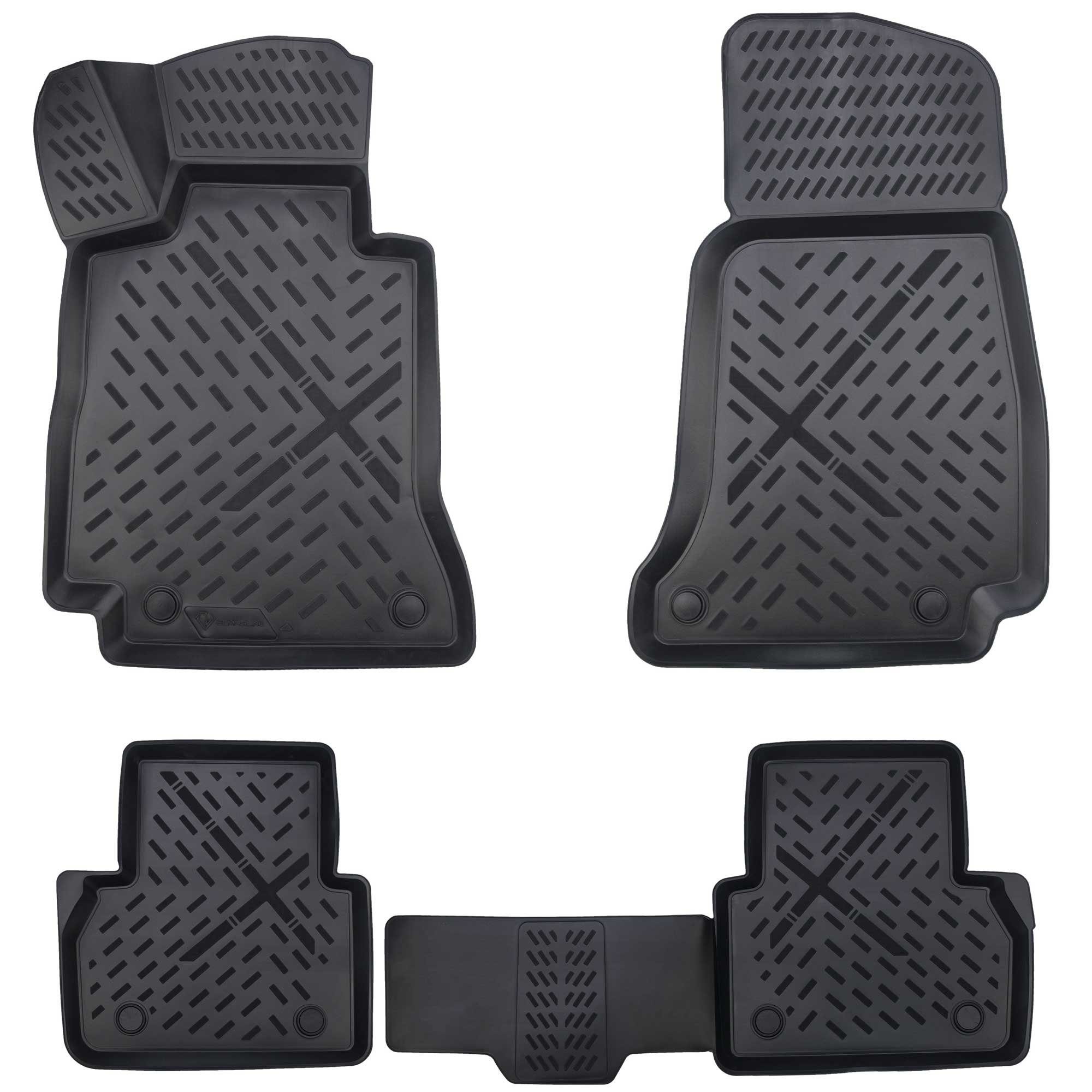ELMASLINE Auto-Fußmatten Gummi (4 St), für MERCEDES-BENZ E-KLASSE (2016-2023) W213 /T213 - 3D ...