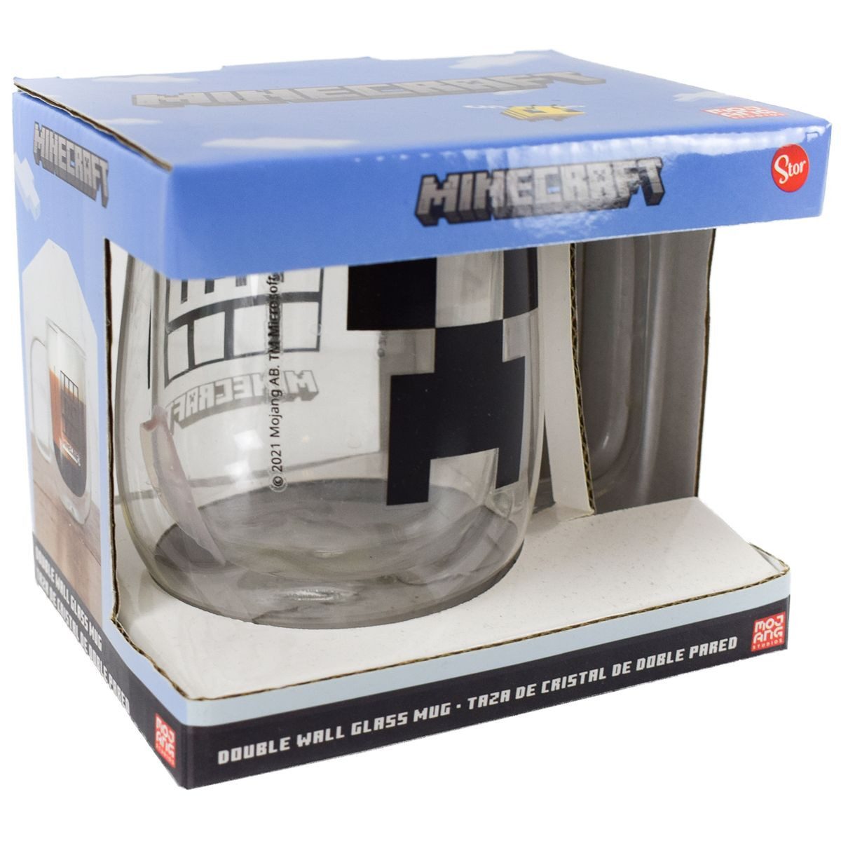 Stor Tasse Doppelwand Minecraft Glastasse 290 Ml Creeper And Tnt Block
