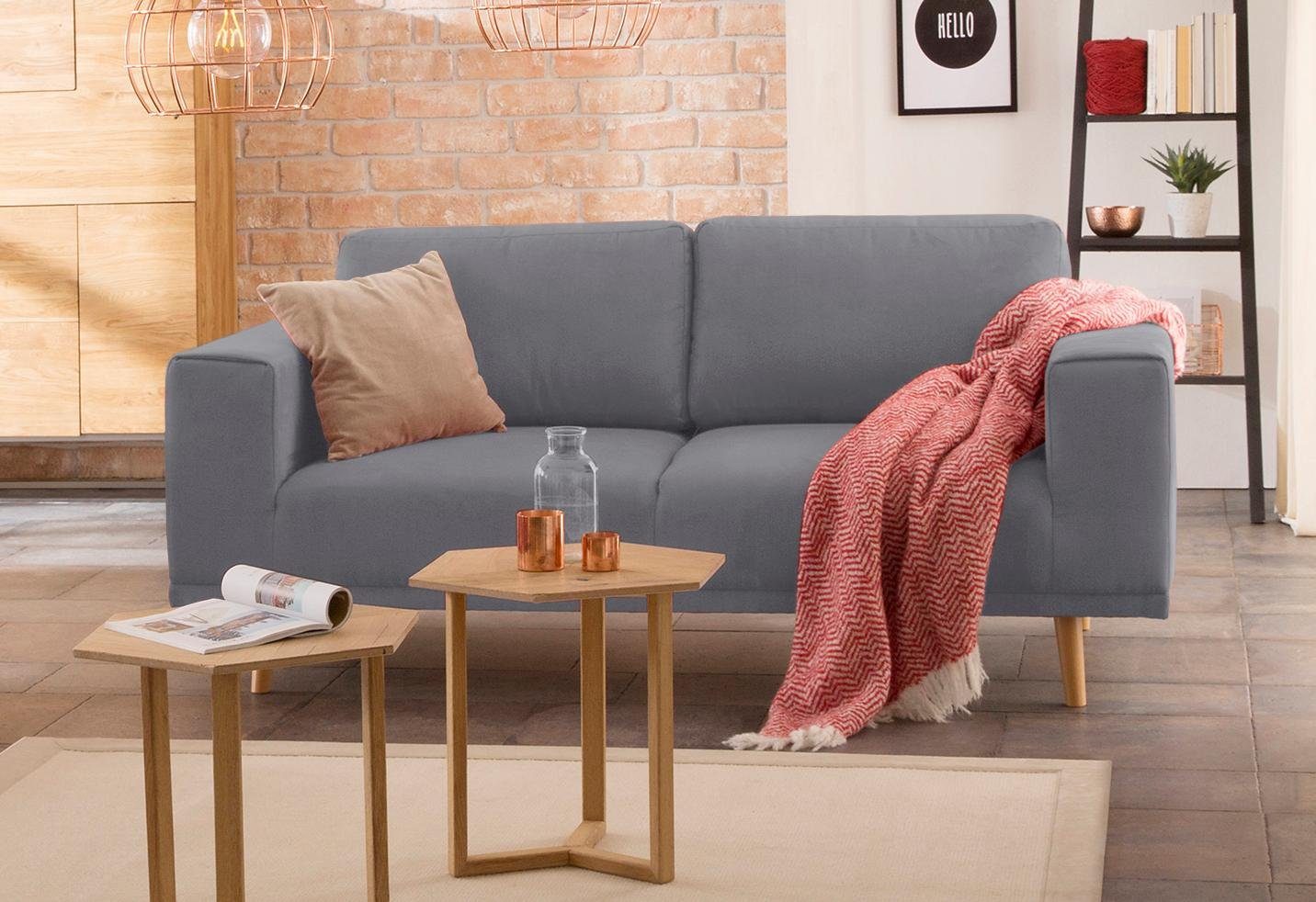 Home Affaire 2 Sitzer Lasse Im Scandinavischem Stil Mit Holzfüßen