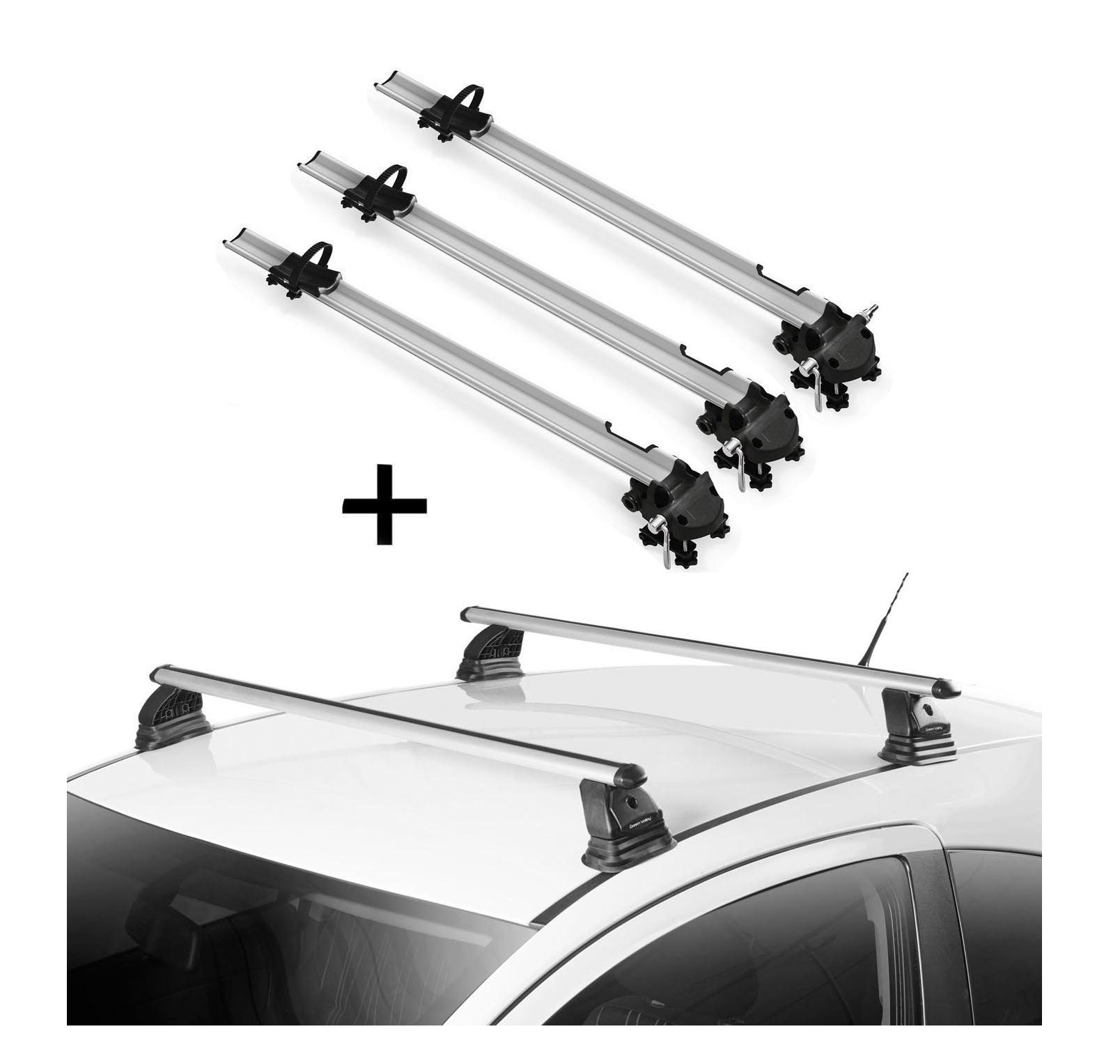 VDP Dachträger, 3x Fahrradträger Bike Pro + Dachträger VDP EVO ALU kompatibel mit Mercedes ...