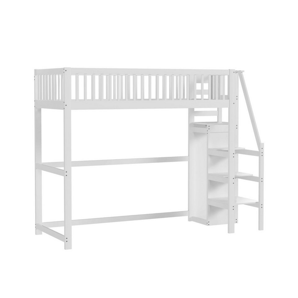 Rutaqian Daybett Hochbett Mit Treppe Mit Aufbewahrungsregal Einfacher