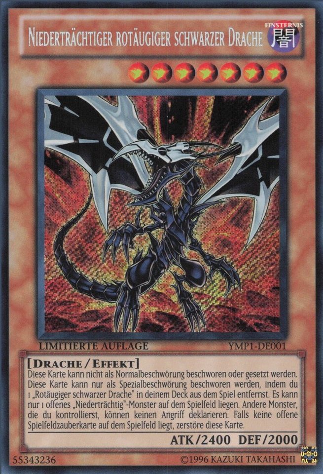 Recollectibles Sammelkarte Yugioh Karte Niederträchtiger Rotäugiger