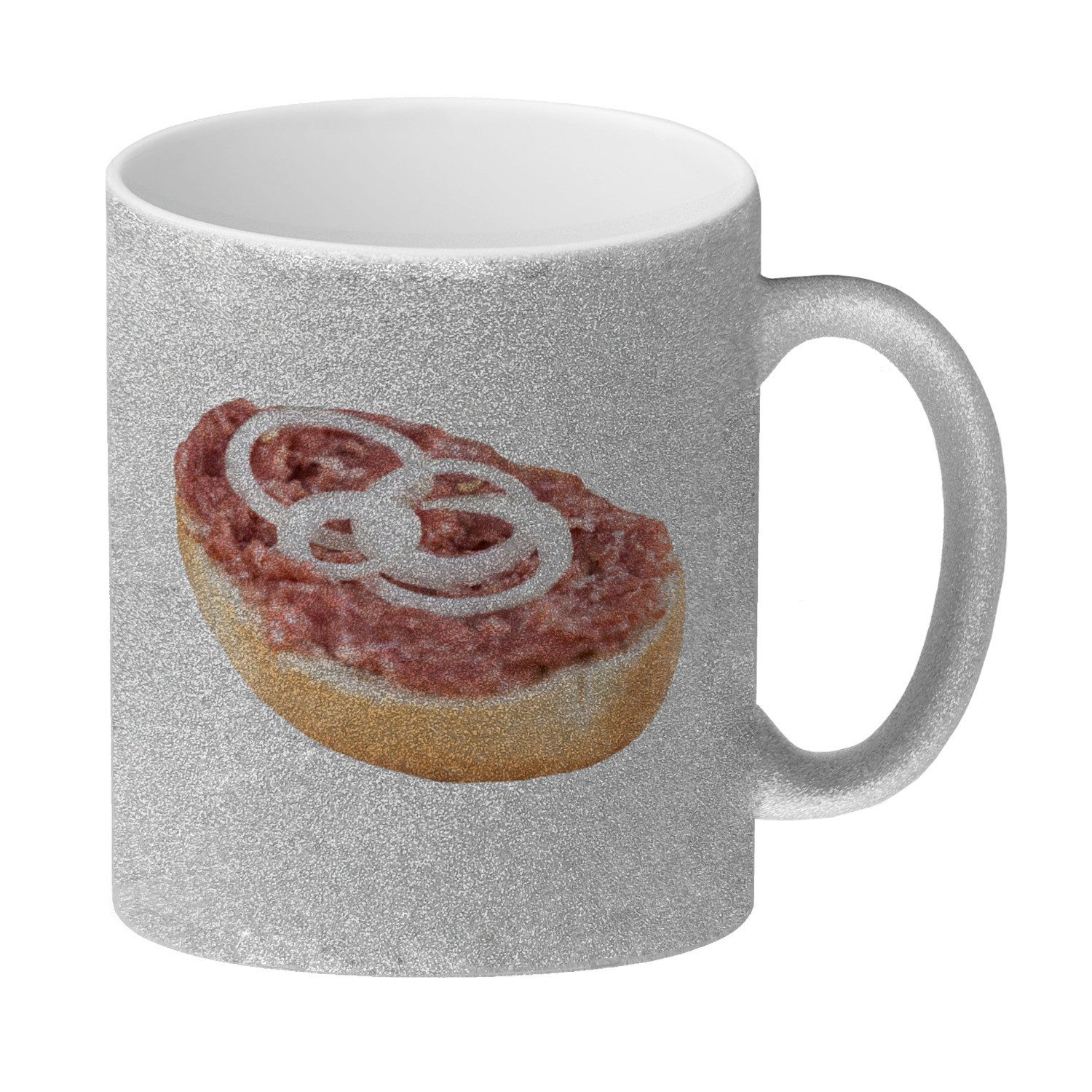 Speecheese Tasse Mettbrötchen Glitzer Kaffeebecher