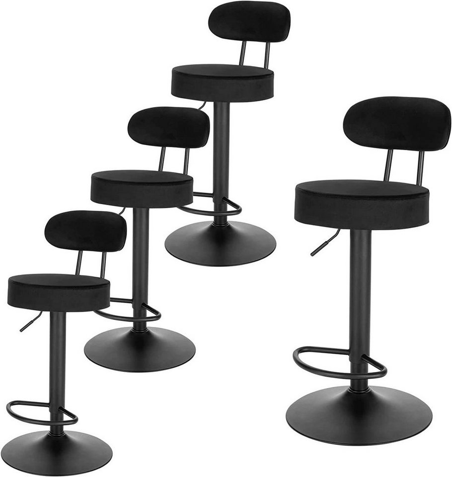 Eugad Barhocker 4 St Höhenverstellbar Ergonomischer Hocker Mit Samtbezug