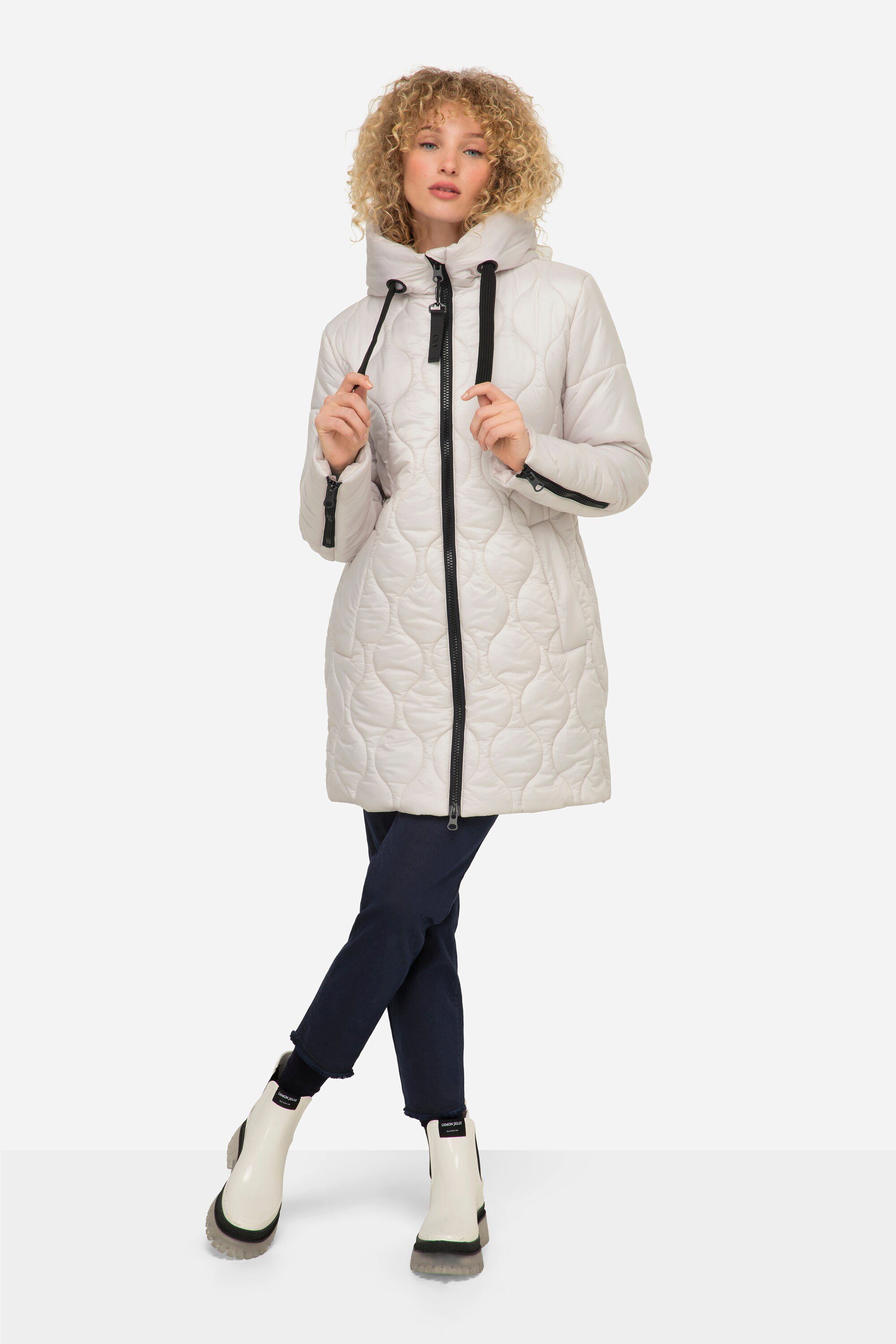 Laurasøn Steppjacke Long Steppjacke Kapuze Zipper Langarm Otto