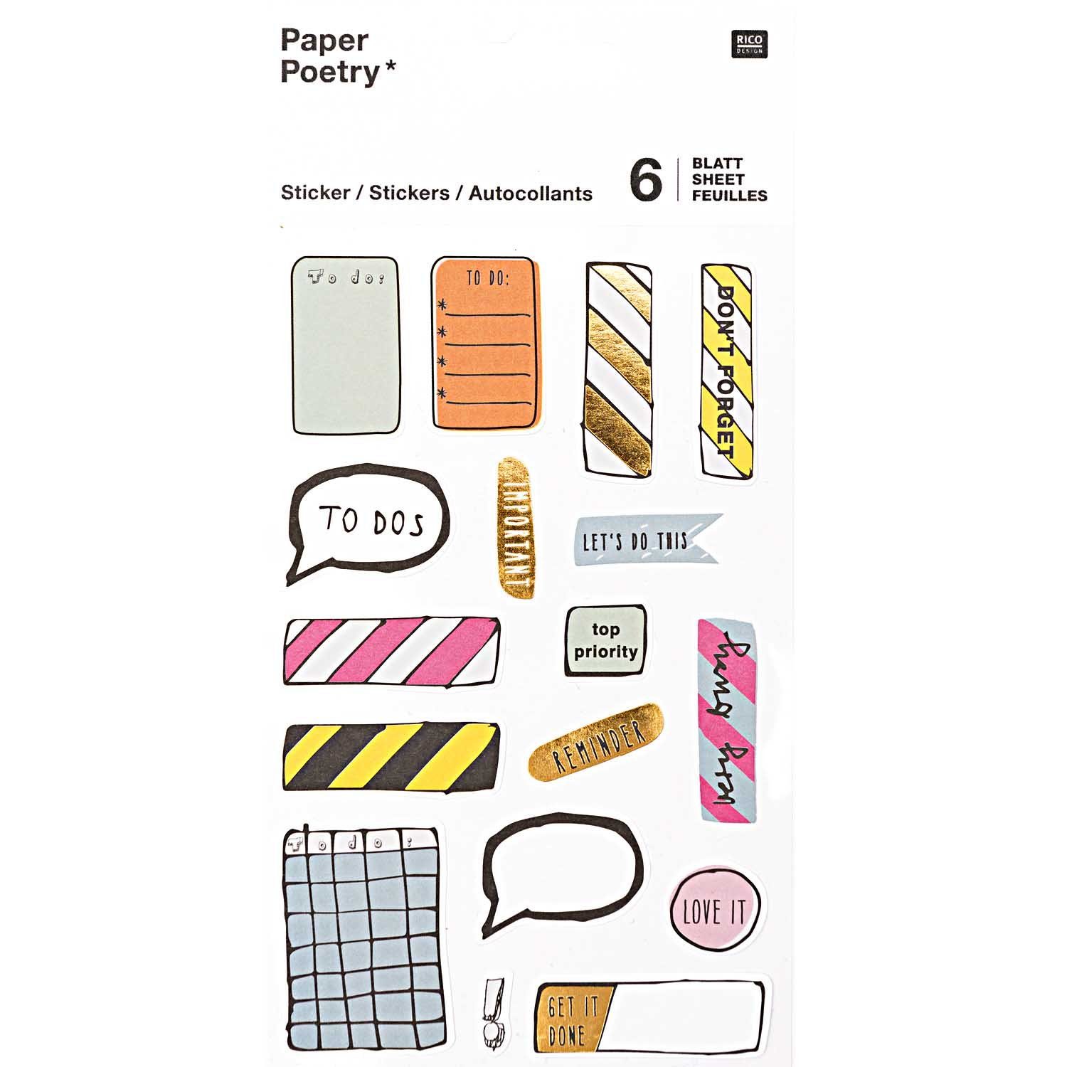 Rico Design Sticker STICKER NOTES PAPER POETRY