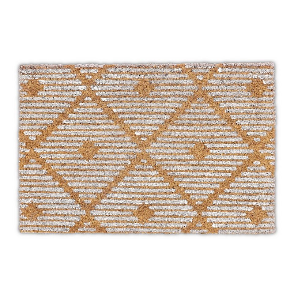Fußmatte Kokos Fußmatte Mit Geometrischem Muster Relaxdays Höhe 15 Mm