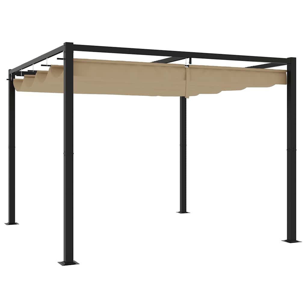 furnicato Pavillon mit ausziehbarem Dach 3 x 3 x 2,3 m Taupe, Pavillon Zelt