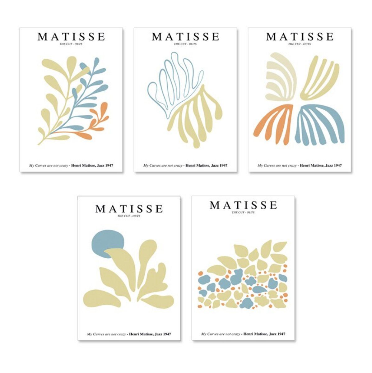 TPFLiving Kunstdruck (OHNE RAHMEN) Poster - Leinwand - Wandbild, Henri Matisse - Abstrakte ...