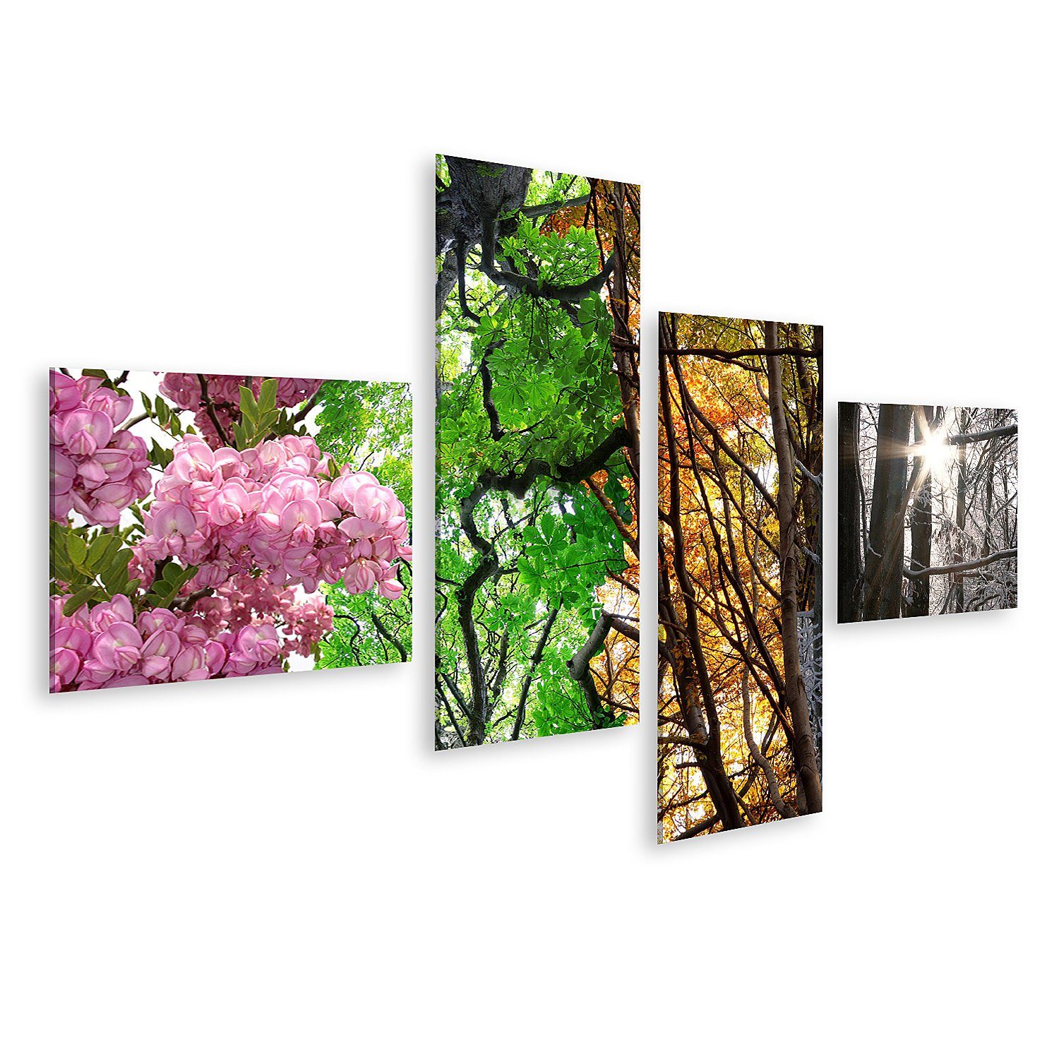 islandburner Leinwandbild Bild auf Leinwand Vier Jahreszeiten Wandbild Poster Kunstdruck Bilder