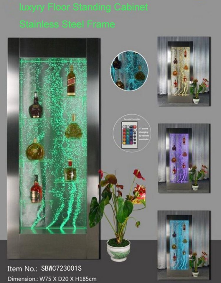 Jvmoebel Trennwandplatten Led Wasser Wand Bar Regal Säule Wassersäulen
