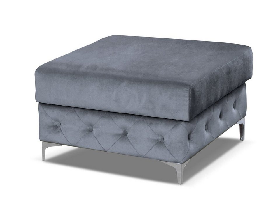 Jvmoebel Hocker Moderner Grauer Chesterfield Sitzhocker Edler Truhe