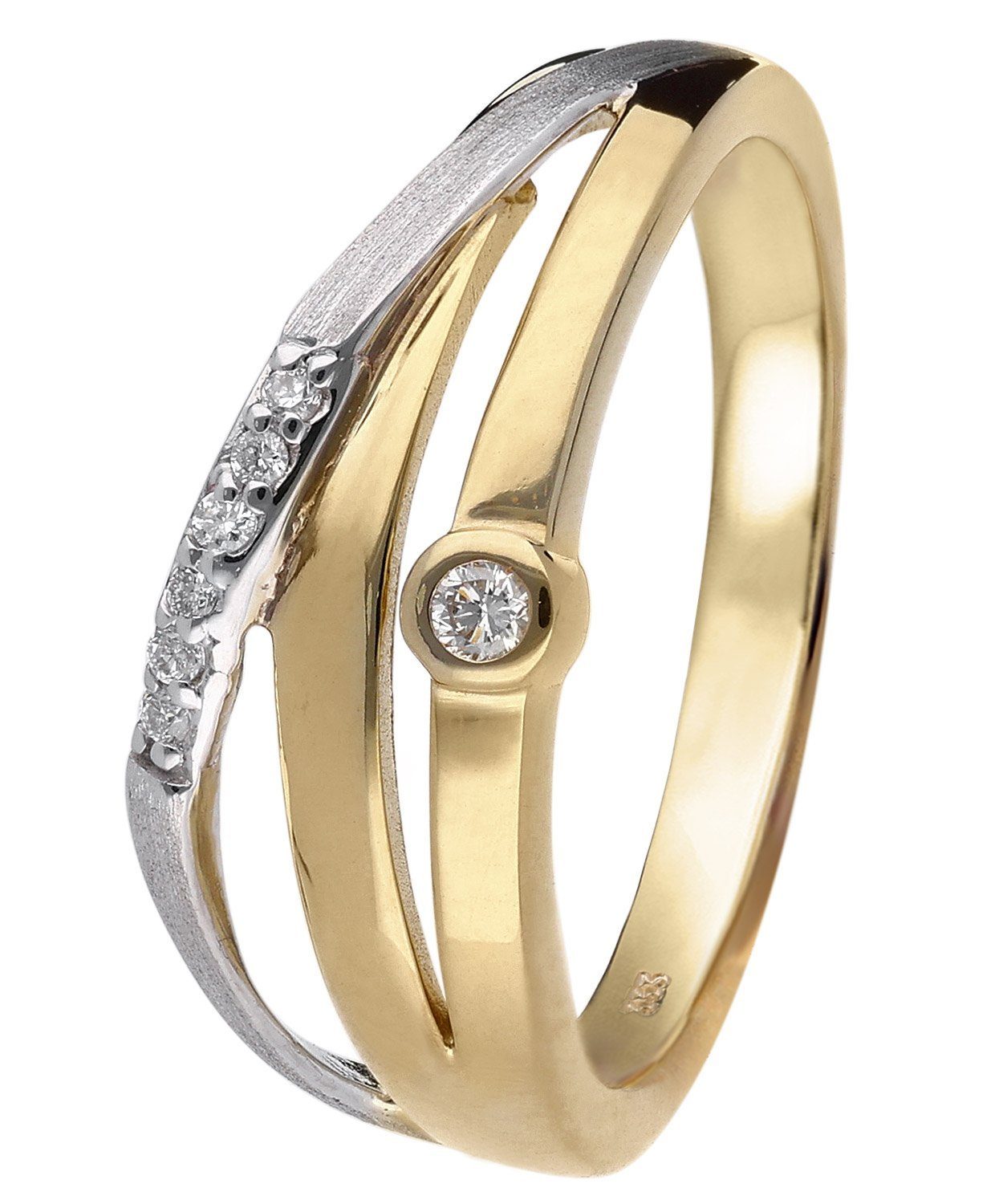trendor Goldring Gold 333/8K Bicolor, Aus Weißgold 333 (8 kt)