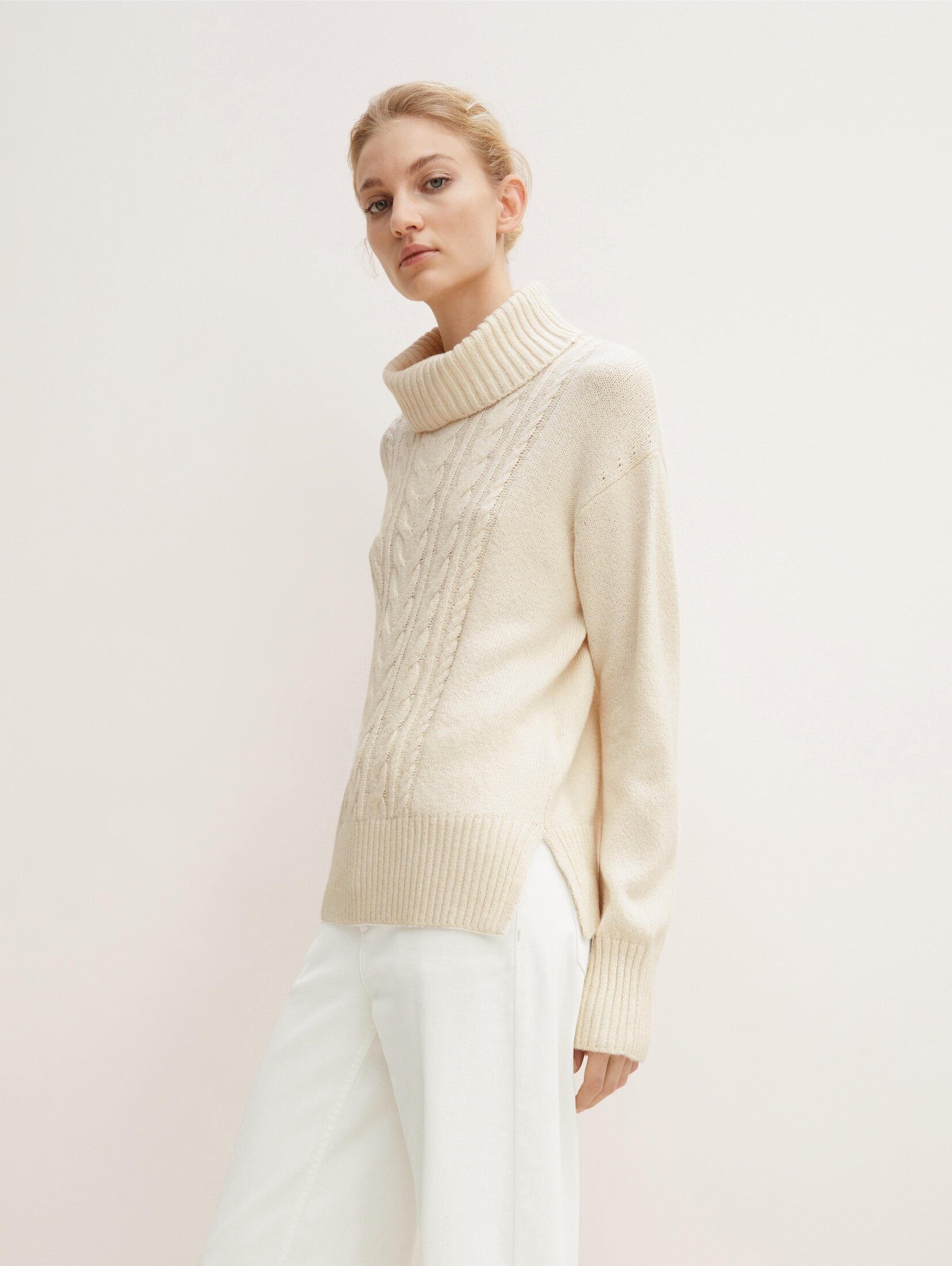 Tom Tailor Strickpullover Strickpullover Mit Rollkragen Unser Model