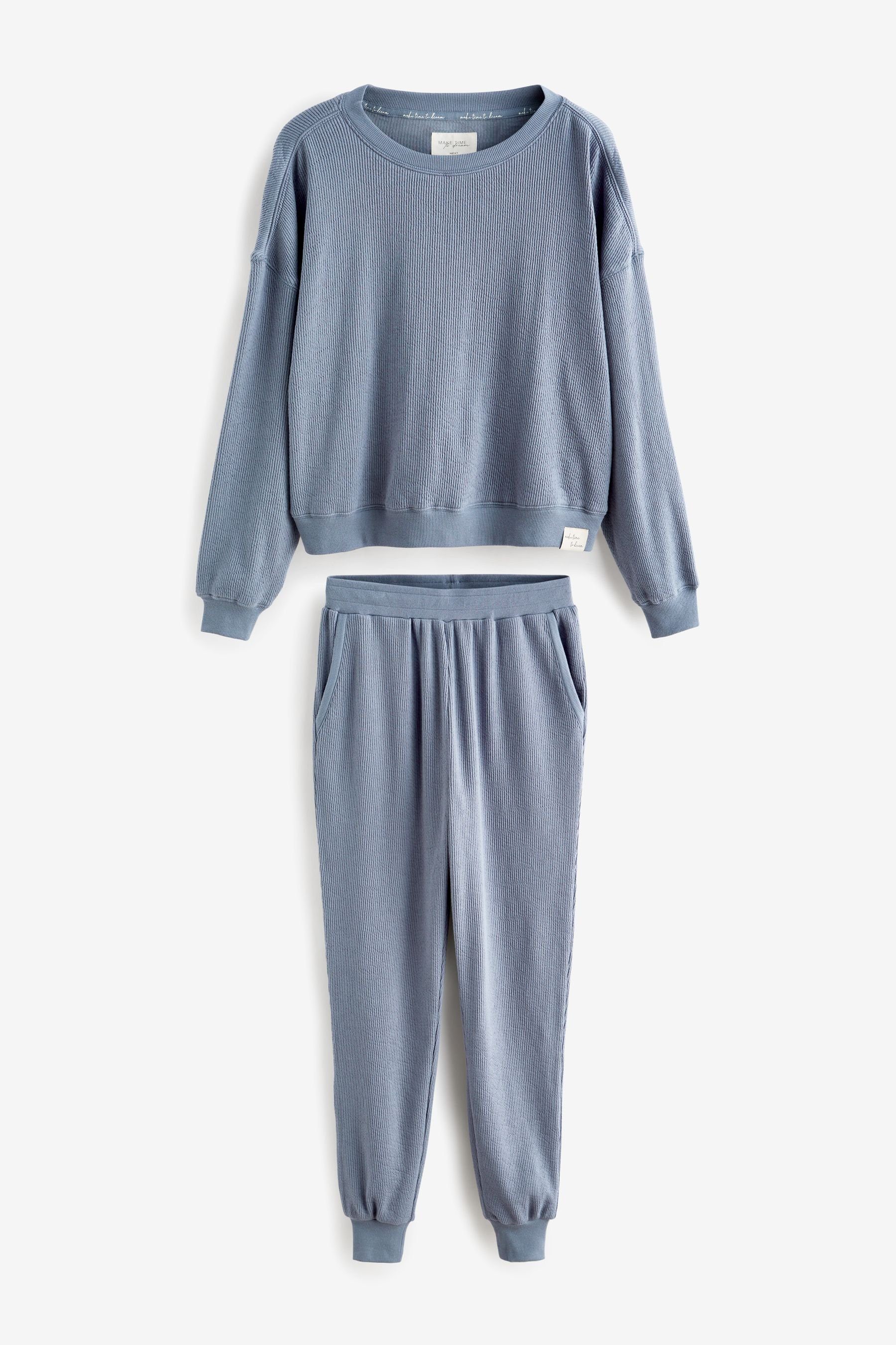 Next Pyjama Langärmeliger Gerippter Pyjama 2 Tlg Mode Und