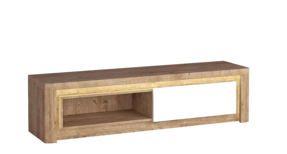 Stylefy Lowboard Levino Ribbeck Eiche Weiß Hochglanz Tv Kommode Tv