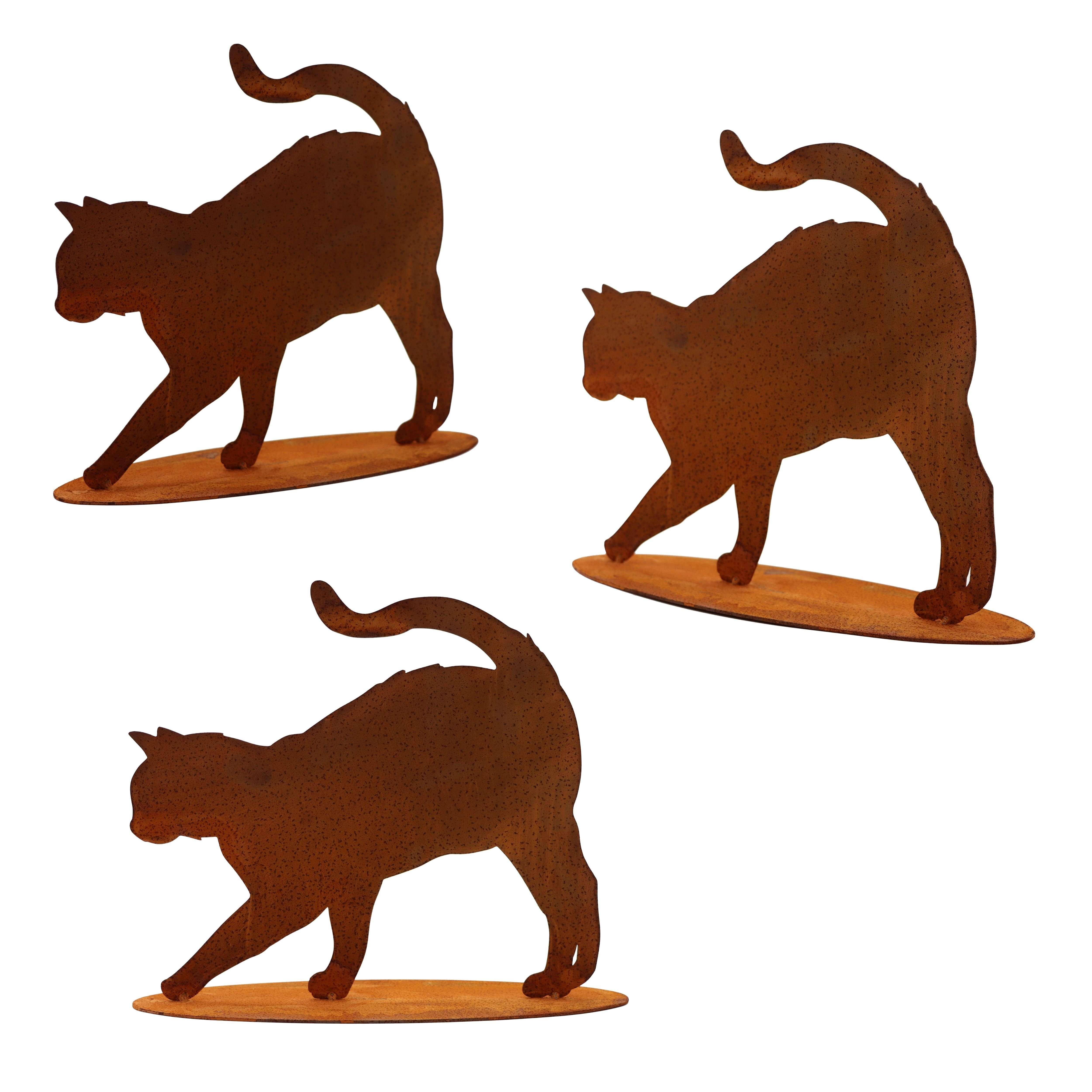 Rostikal Gartenfigur Katze aus Cortenstahl Edelrost Metall Deko ...