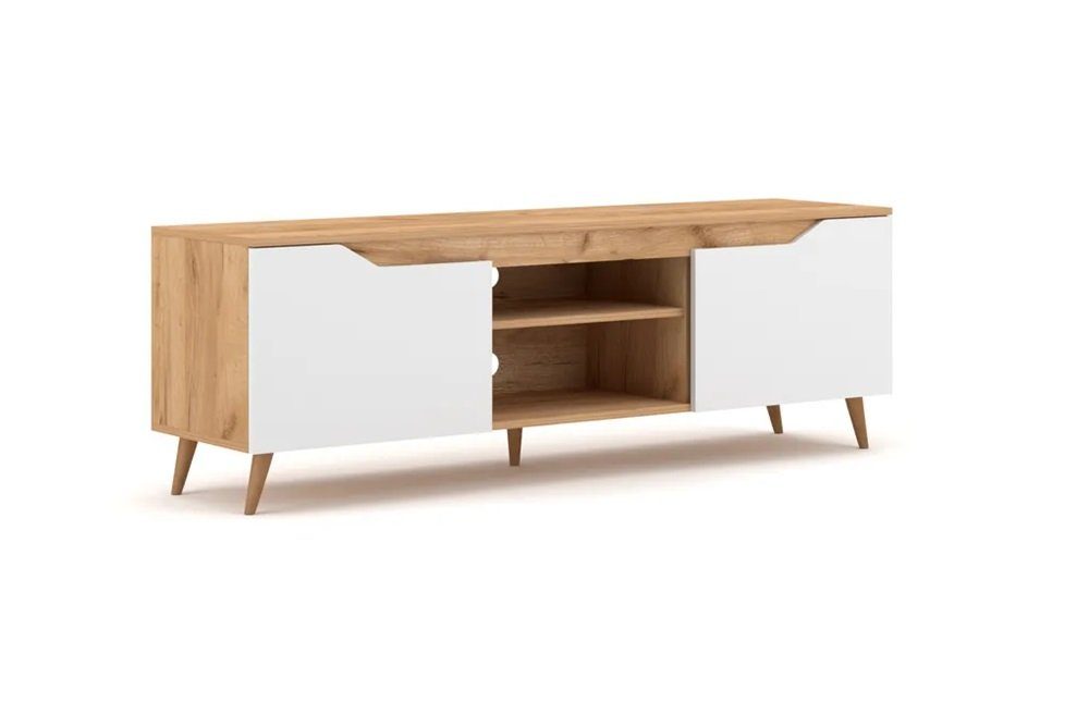 Db Möbel Lowboard Duo White In Matt Eiche Und Weiß Tv Schrank 157cm