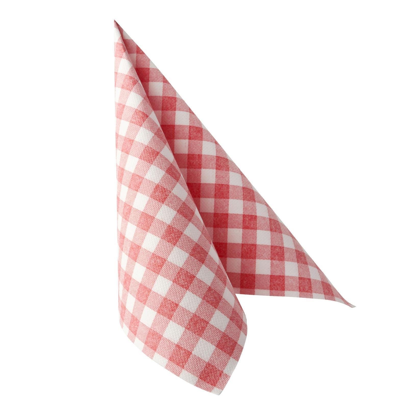 Papstar Papierserviette 50 Servietten 40x40cm Rot Vichy Karo 50