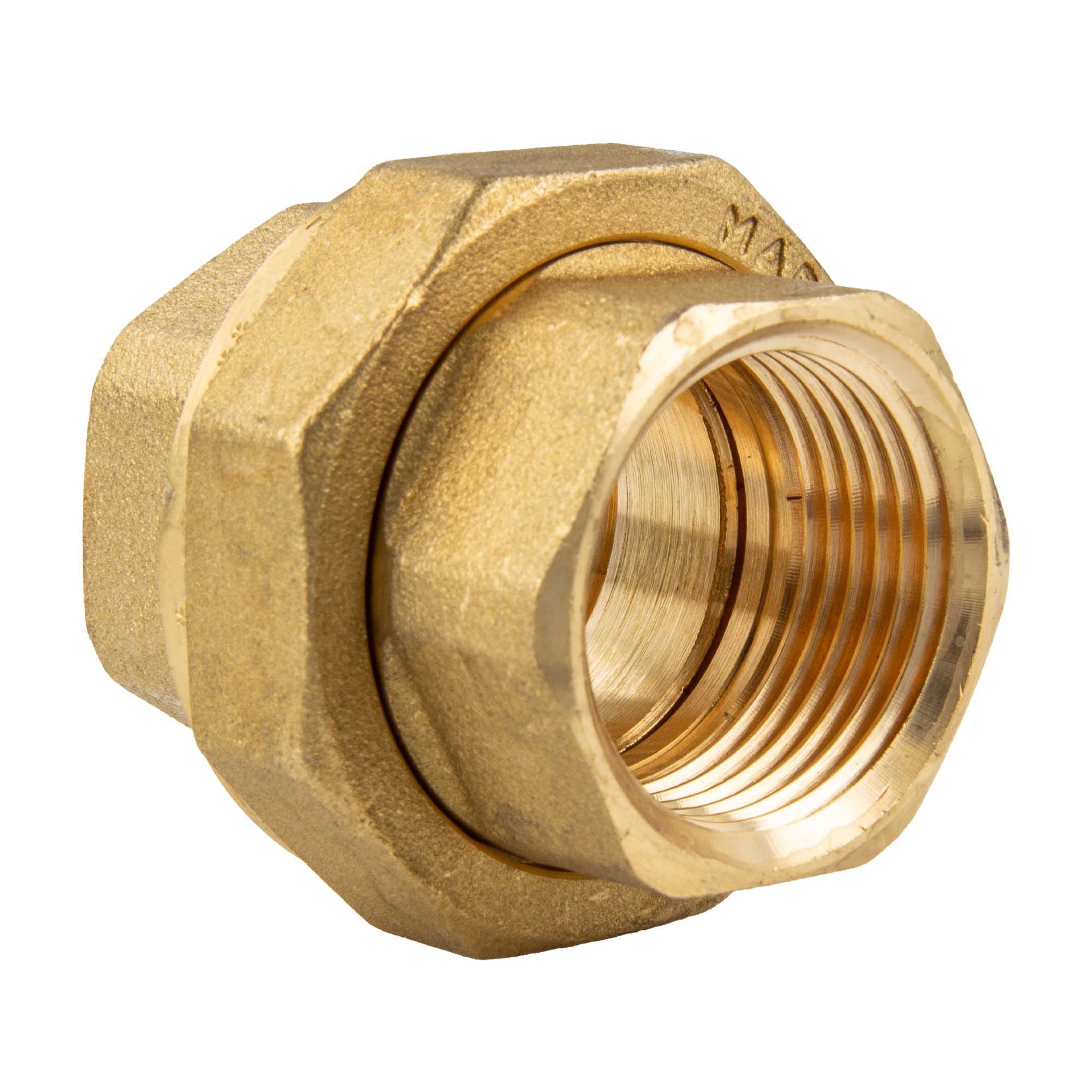 tecuro Gewindefitting Verschraubung IG x IG 1/2 bis 1 Zoll - konisch dichtend - Messing, 1/2 Zoll