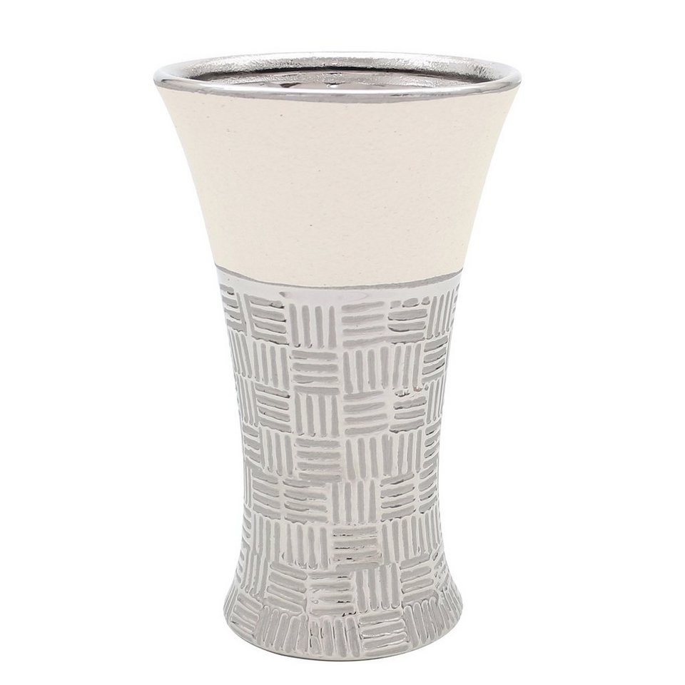 Dekohelden24 Dekovase Edle Moderne Deko Designer Keramik Vase In Silber