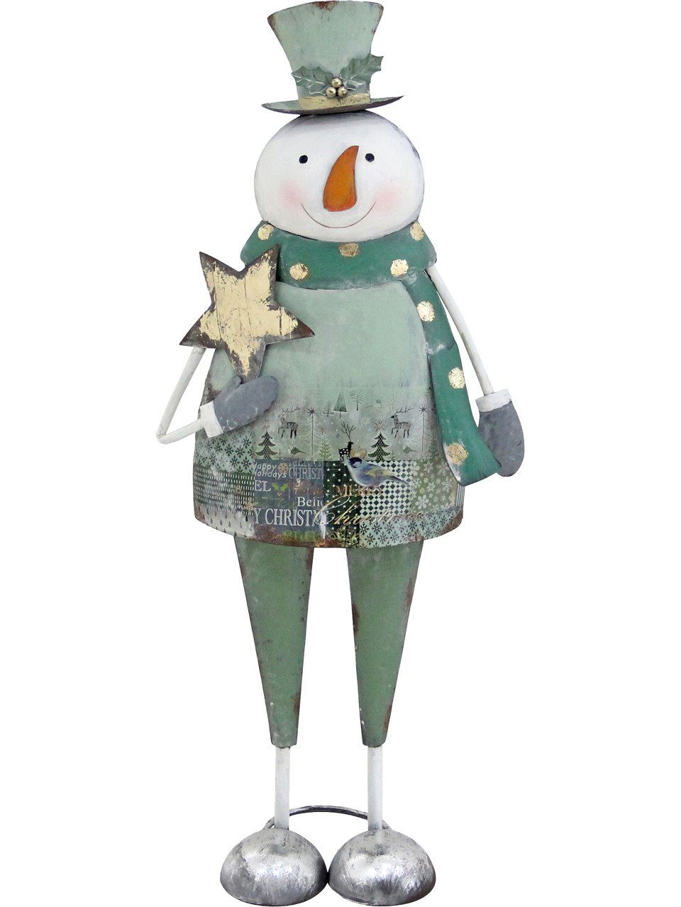 Trend Line Weihnachtsfigur Trendline Dekofigur Metall Schneemann 63 X 27 Cm