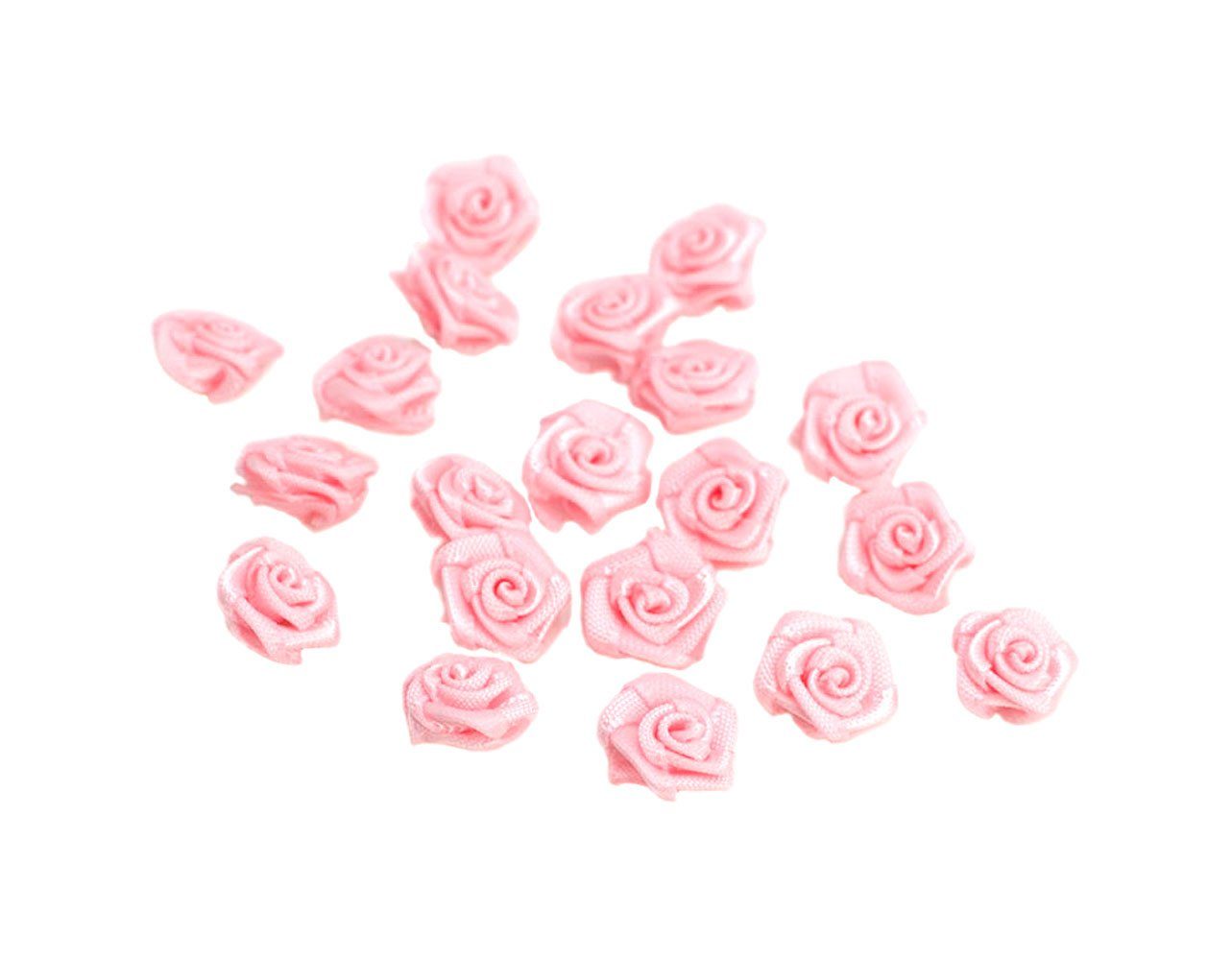 Creativery Streudeko, Satinrosen 10mm zum Basteln & Aufnähen 20 Stück Rose