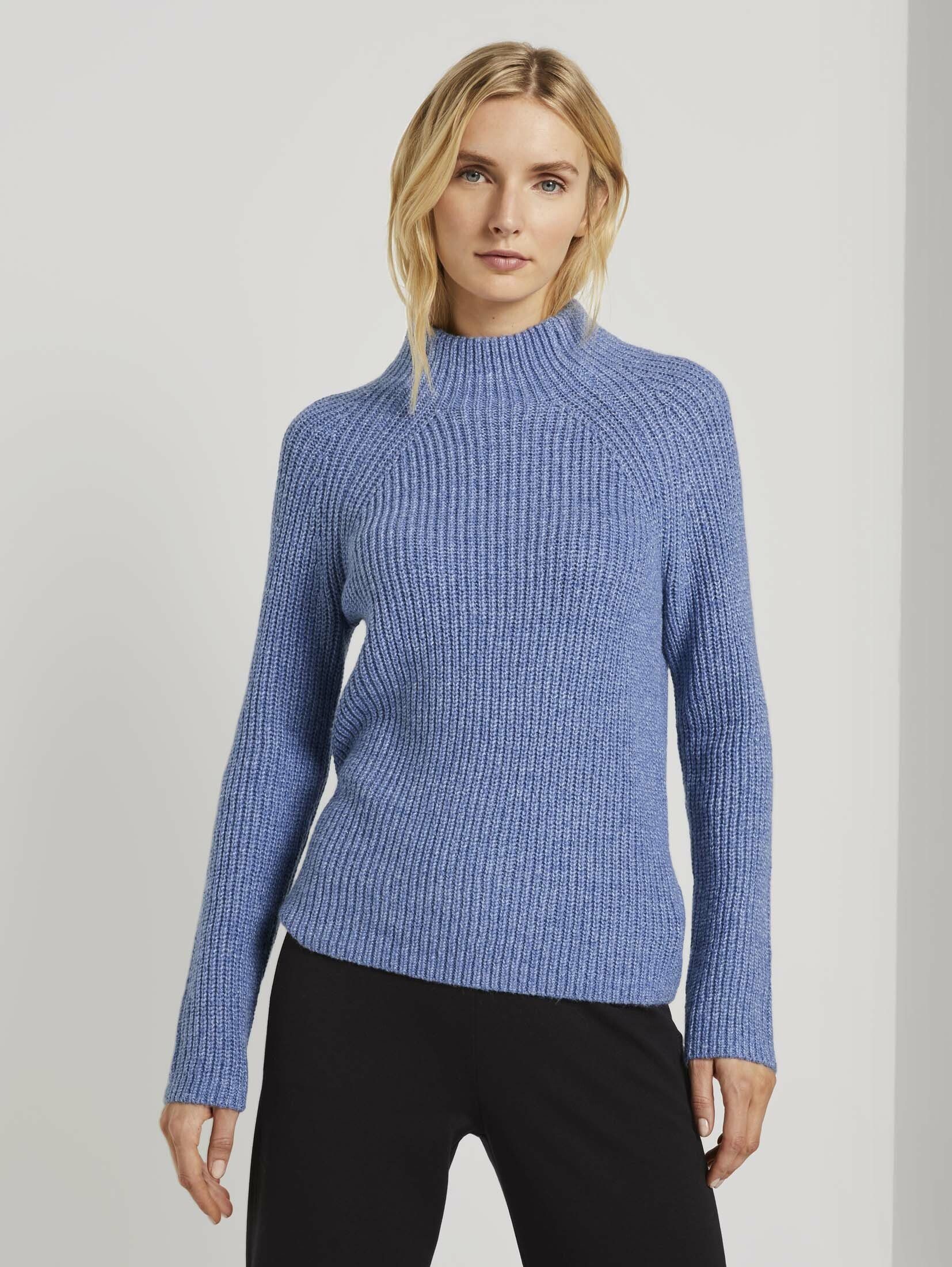 TOM TAILOR Strickpullover Stehkragen Pullover mit Raglanärmeln