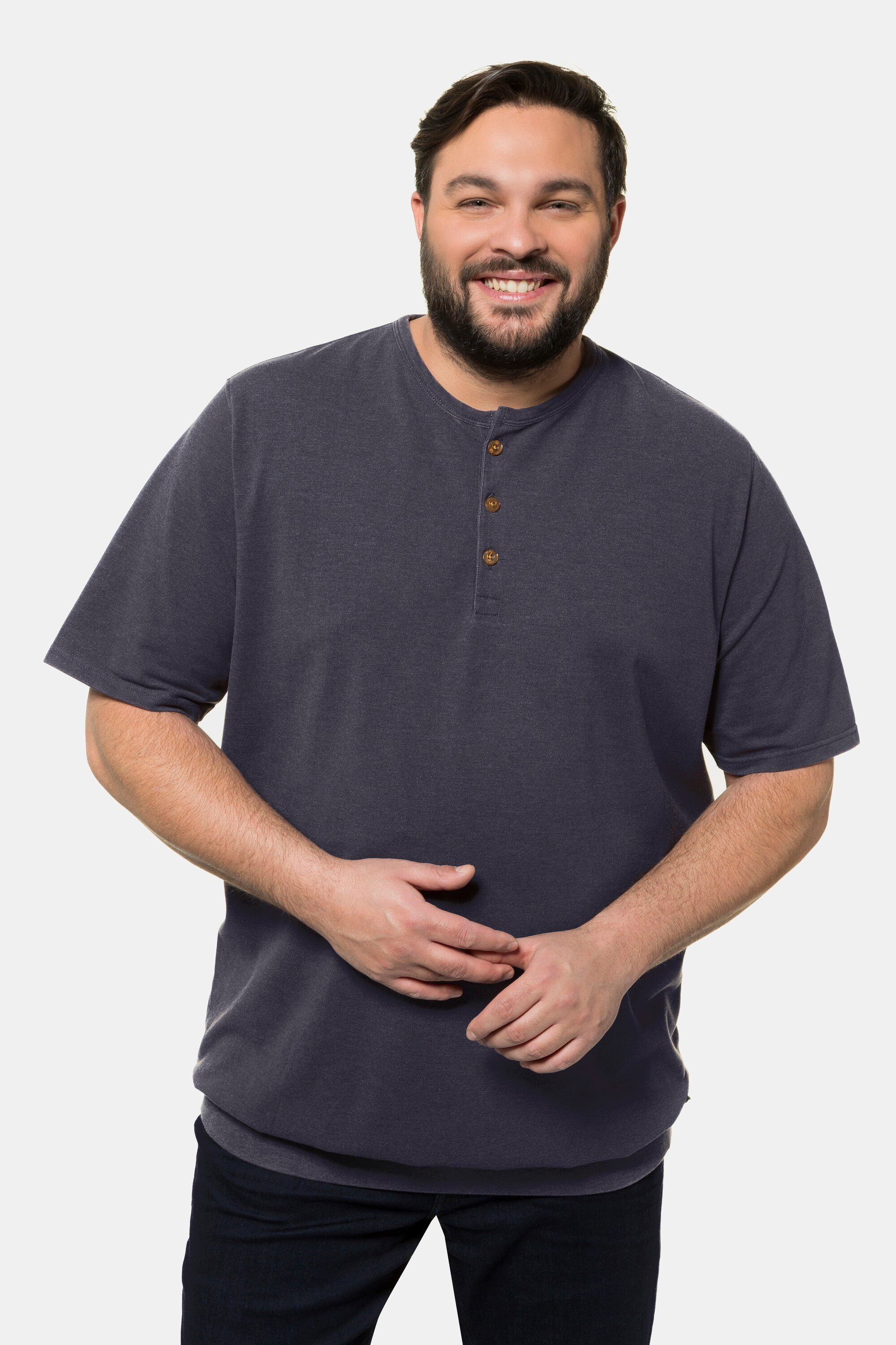 JP1880 T-Shirt Bauch-Henley Spezialschnitt bis 8XL Halbarm