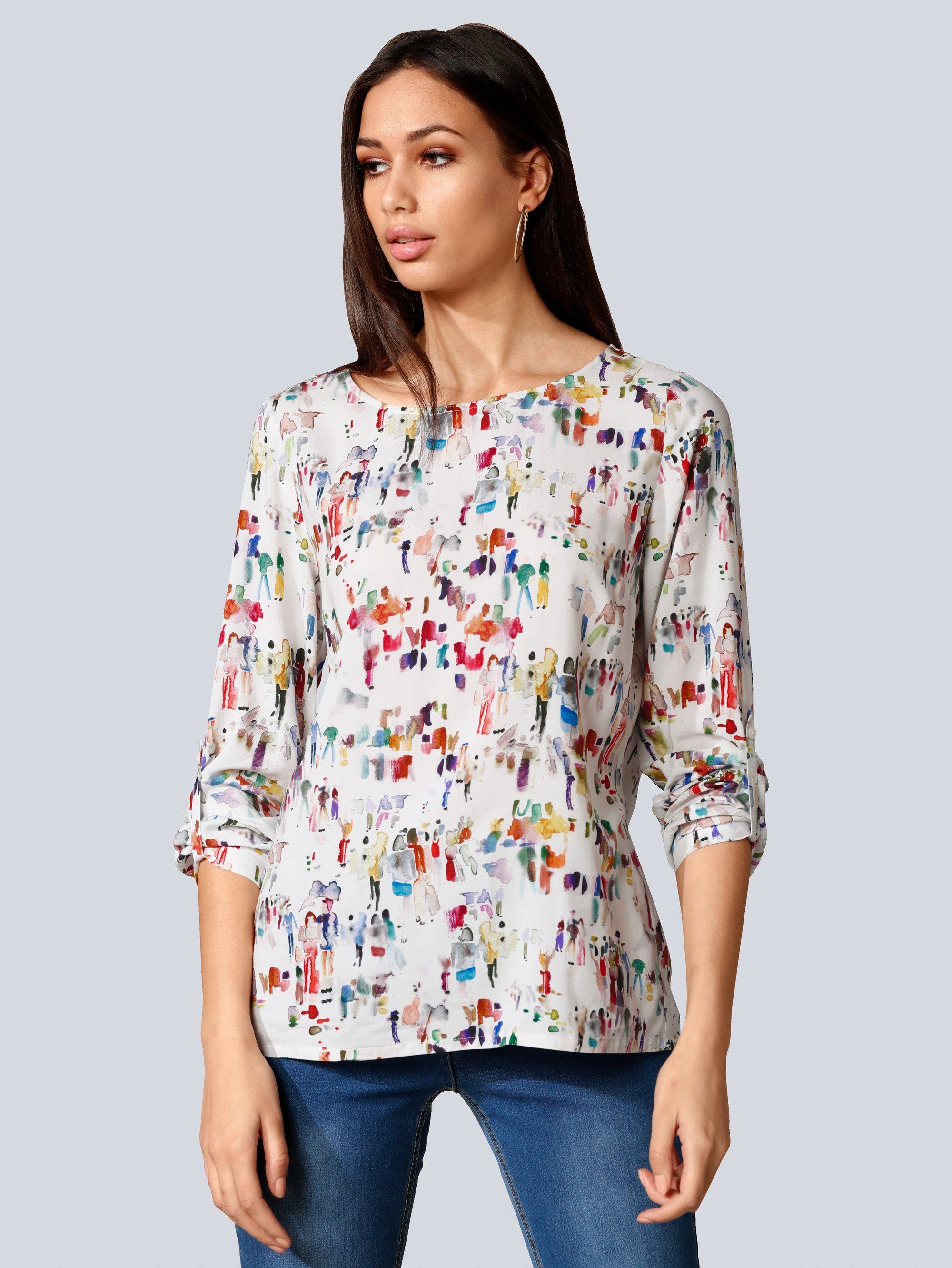 Alba Moda Bluse Mit Muster Print Modischer Motiv Print Allover Online