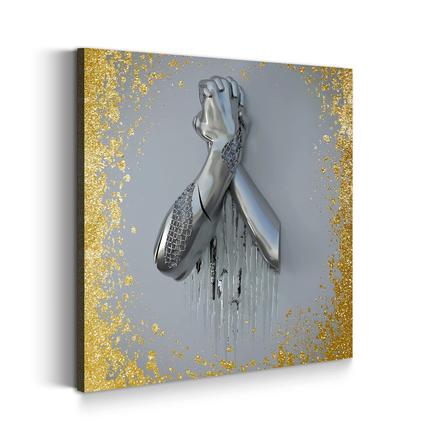 Artedinoi Leinwandbild Abstrakt 3d Metallfigur Arme Leinwandbild