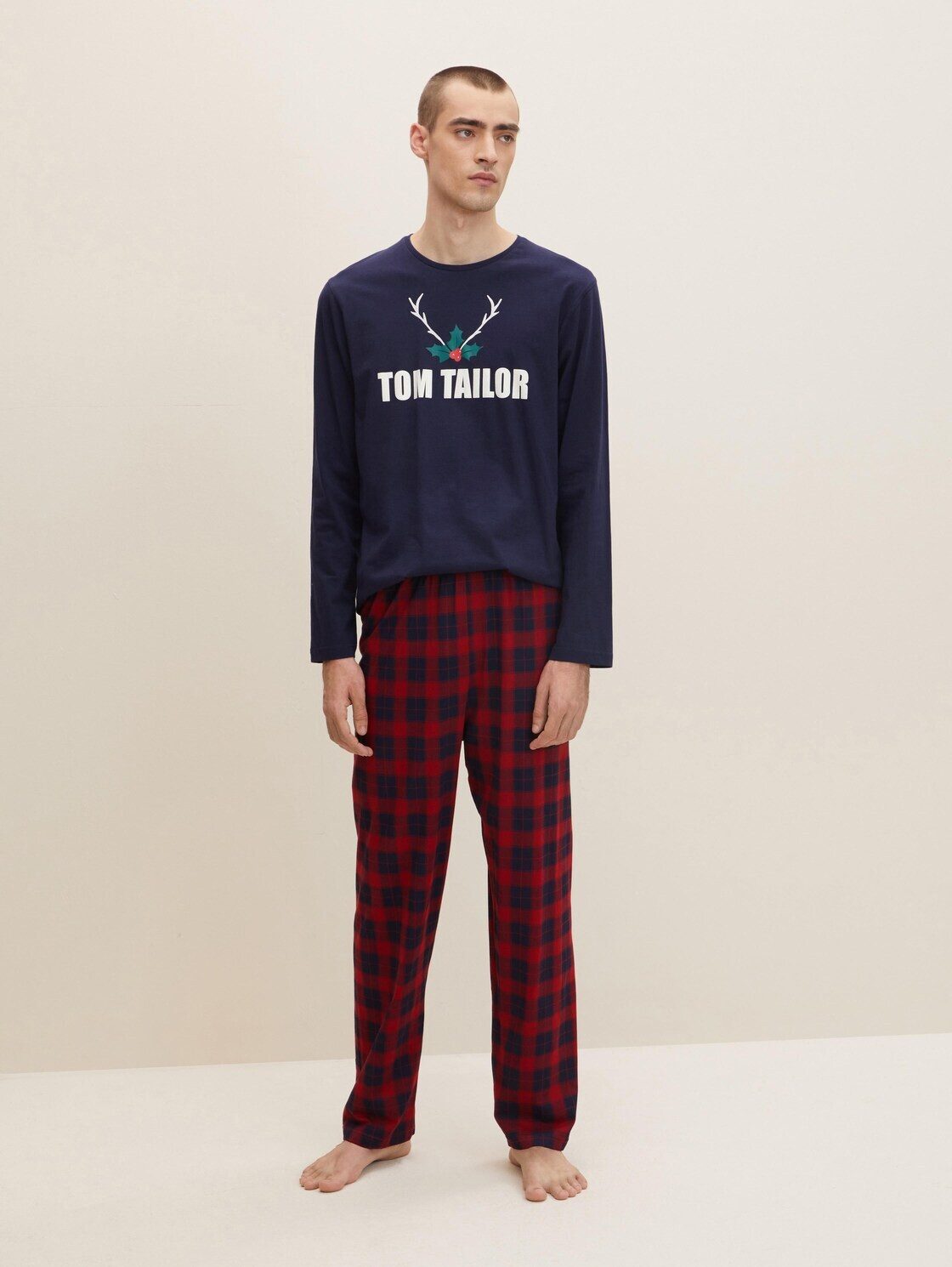 Tom Tailor Pyjama Pyjama Set Mit Weihnachtsmotiv Und Logo Print Aus
