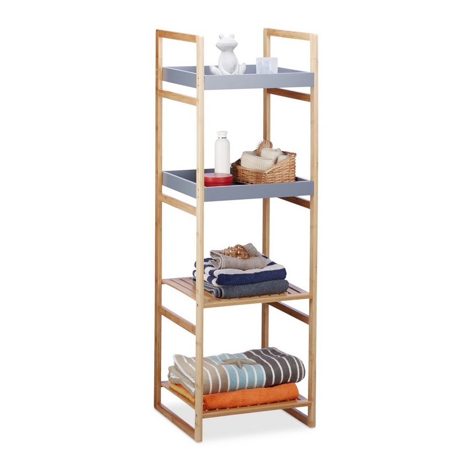 relaxdays Badregal »Bambus Badregal mit 4 Ablageflächen« online kaufen ... relaxdays Badregal »Bambus Badregal mit 4 Ablageflächen« online kaufen ...