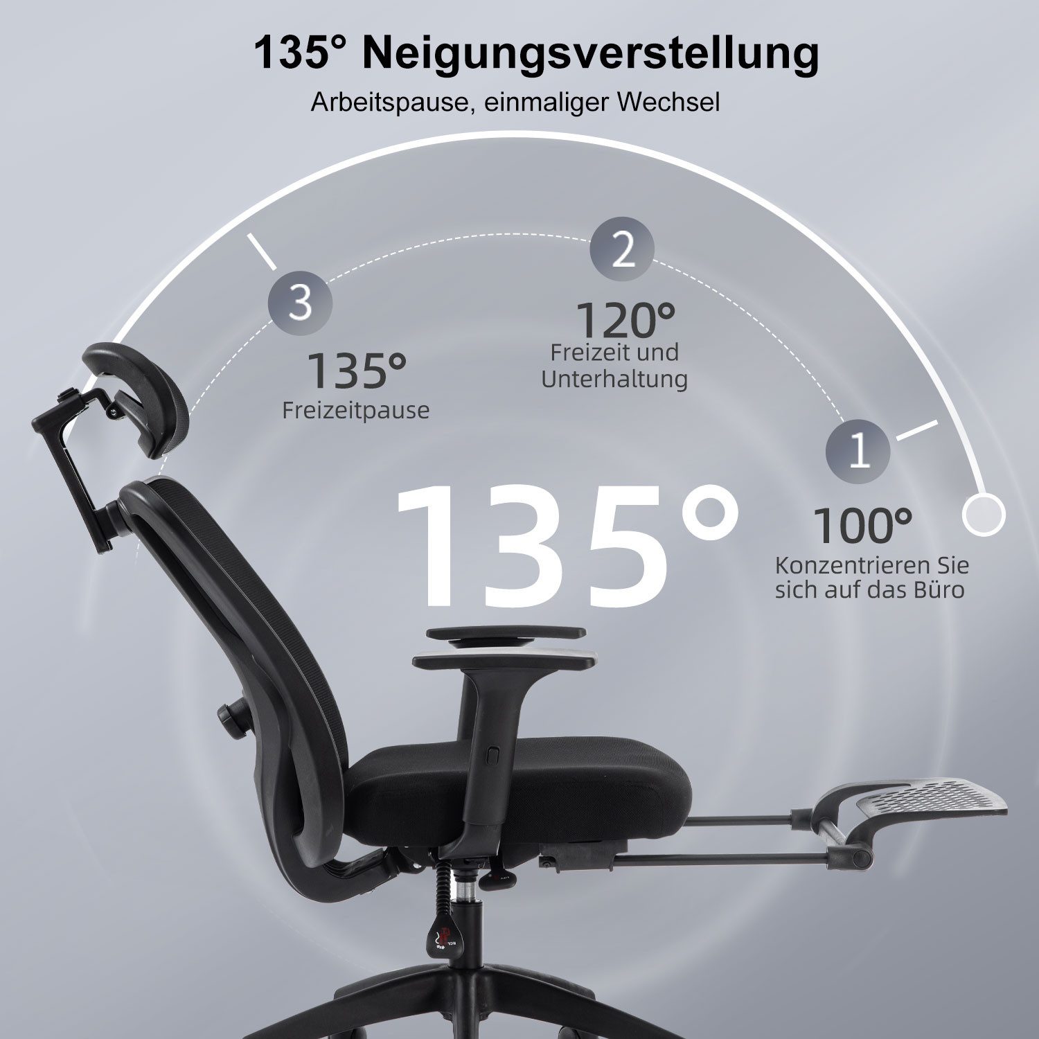 FOXSPORT Bürostuhl, Ergonomischer Schreibtischstuhl (Computerstuhl ...