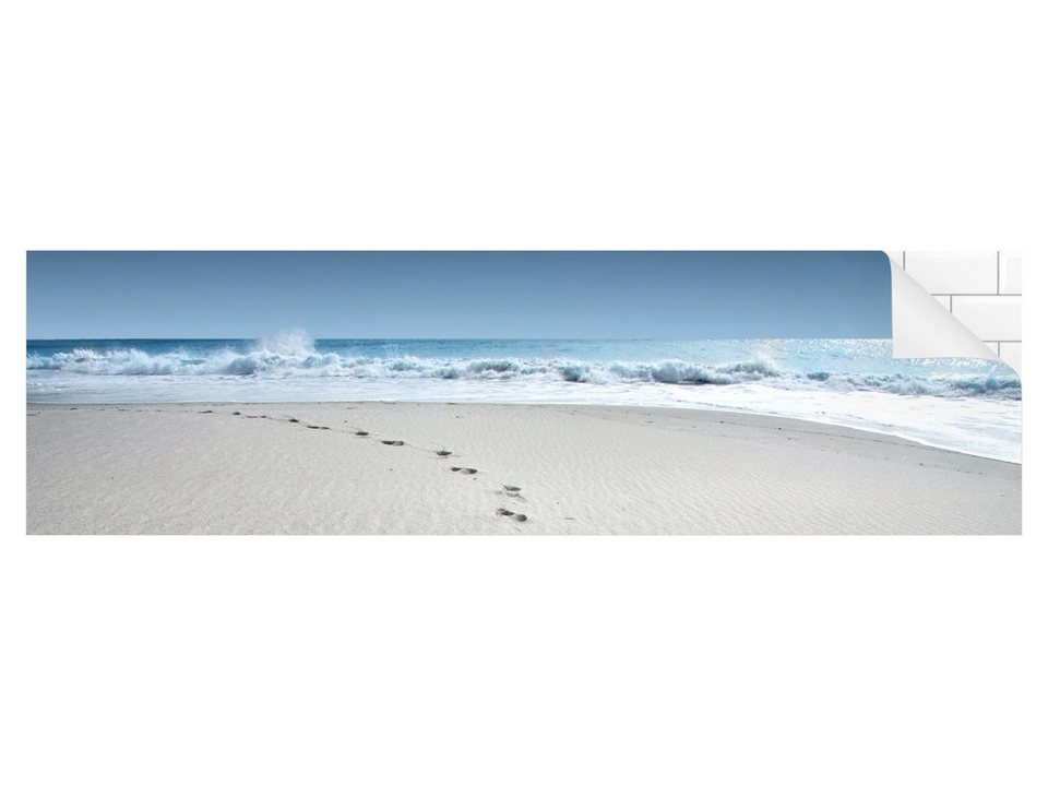 Bilderdepot24 Küchenrückwand Blau Dekor 3d Optik Natur Strand Meer