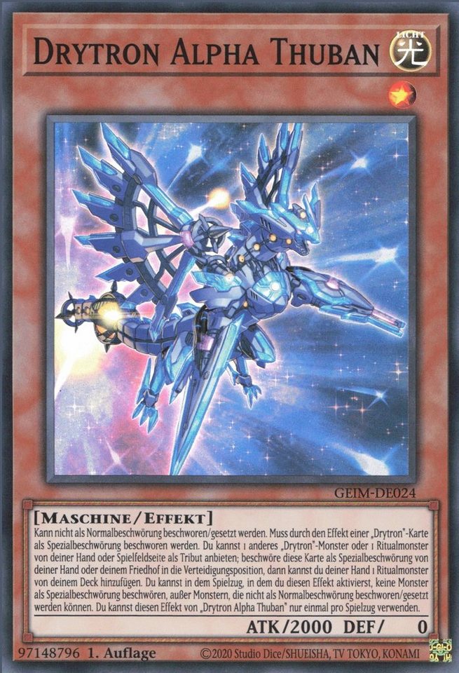 Recollectibles Sammelkarte Yugioh Karte Drytron Alpha Thuban Deutsch
