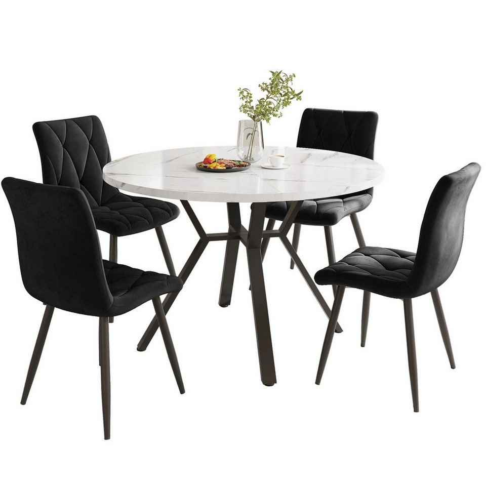 Okwish Essgruppe 1 Esstisch Und 4 Stühle Esstisch Und Stuhlset 5