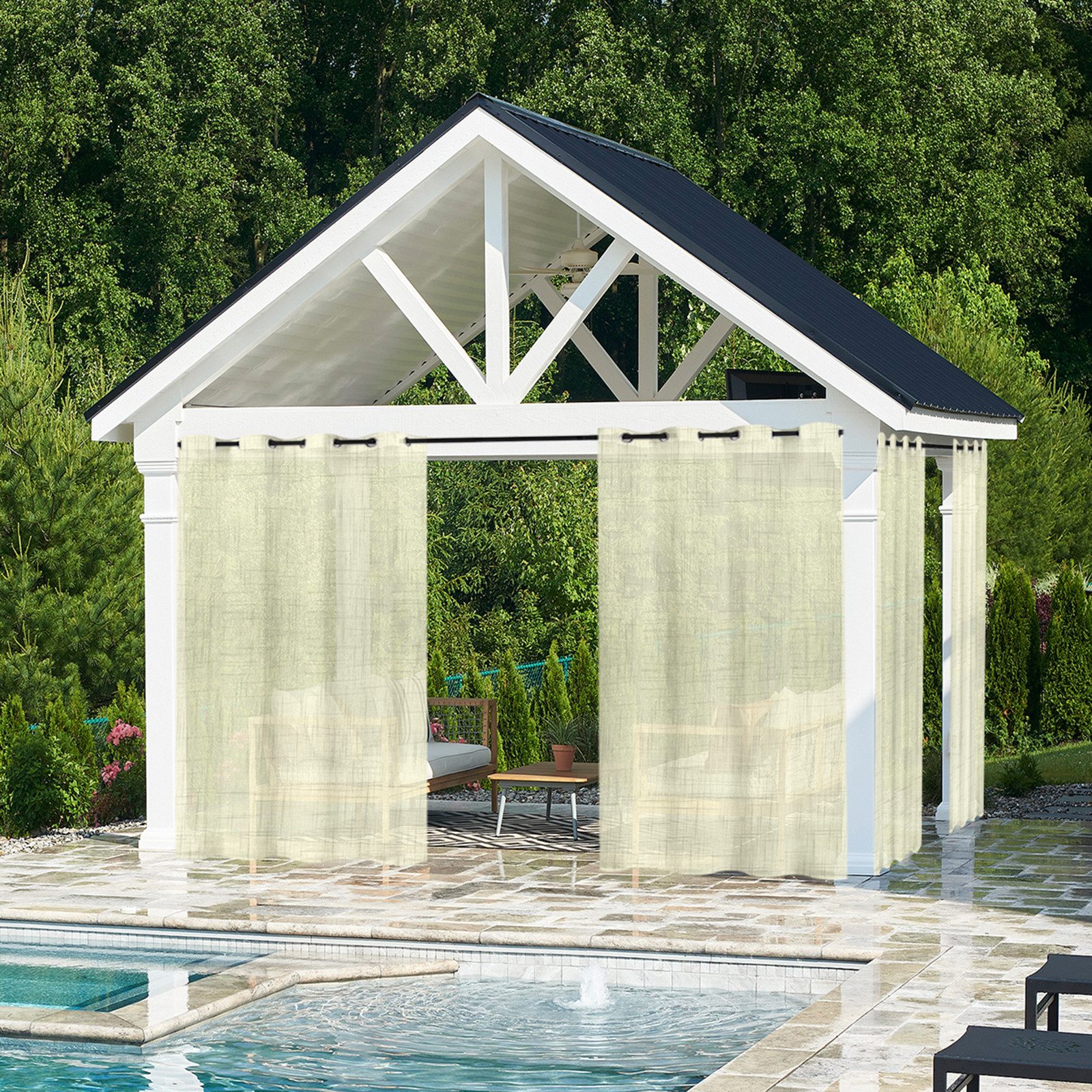 Jibenhome Gardine Voile Vorhänge Transparent mit Ösen, (1 St), Gardinen ...