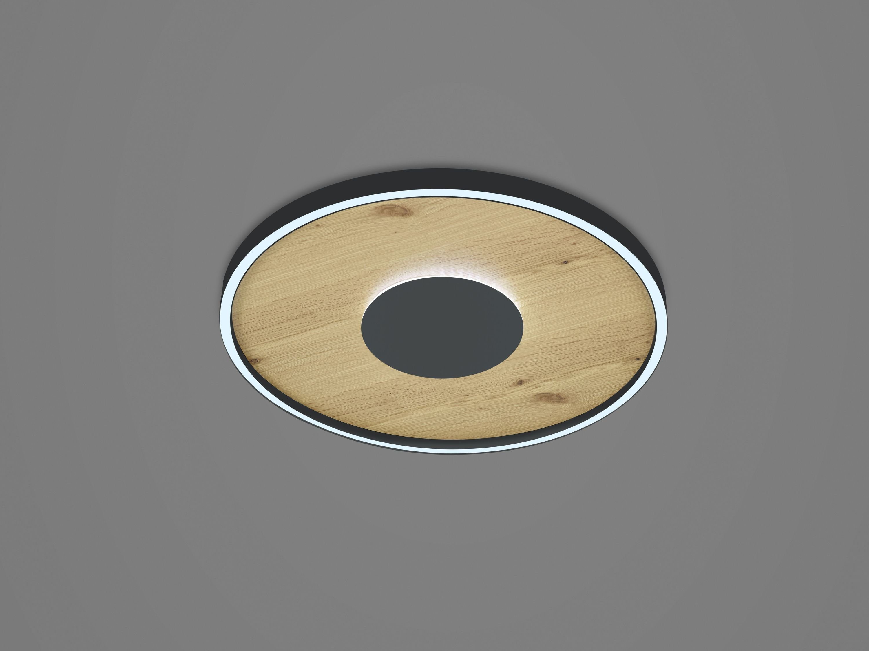 MONDO LED Deckenleuchte LUCE NELLA VITA, 1-flammig, Ø 65 cm, Metall, Holz, Anpassung der ...