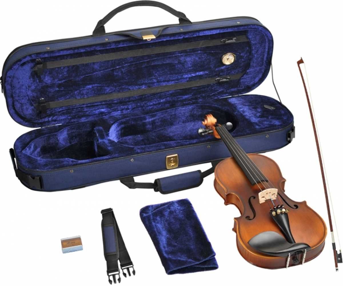 Steinbach Violine 4/4 Geige im SET Ebenholzgarnitur angeflammter Boden, Ja